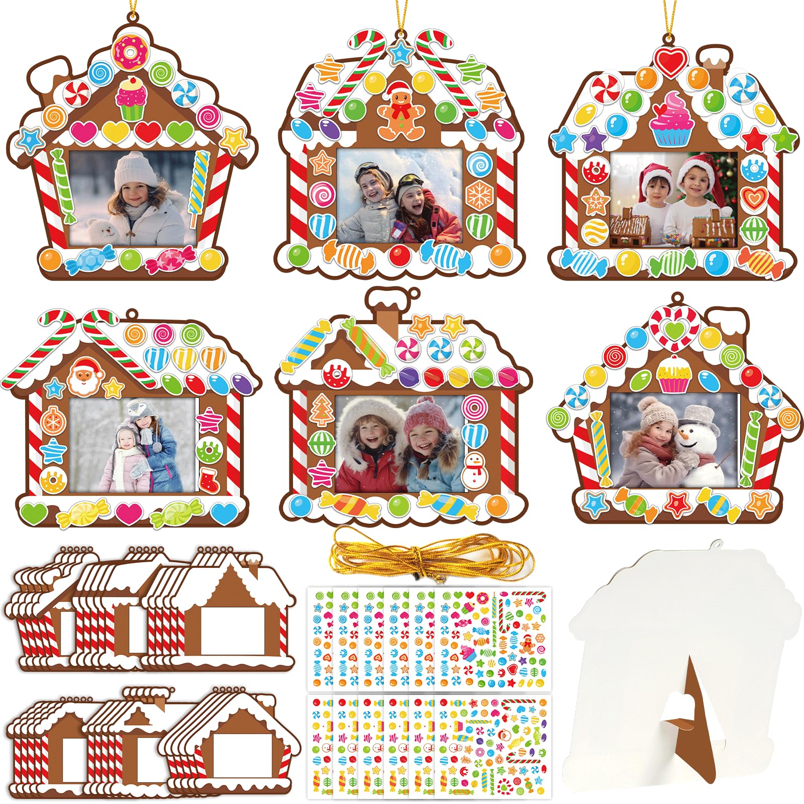 Amazon.com: Qyeahkj 36pcs Christmas Gingerbread Crafts for Kids ...