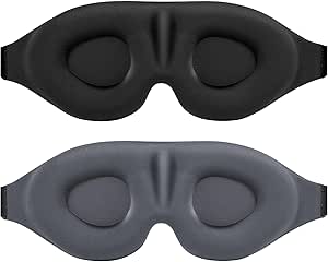 Amazon.com: Sleep Eye Mask for Men Women 2 Pack 3D Contoured Cup ...