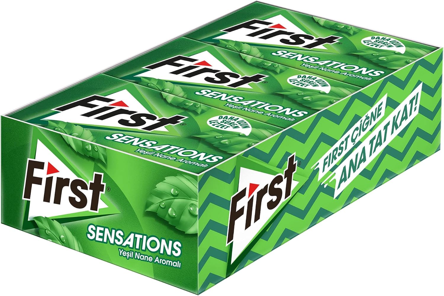 First Sensations Yeşil Nane Aromalı Sakız 27 gr, 12’li Paket : Amazon ...