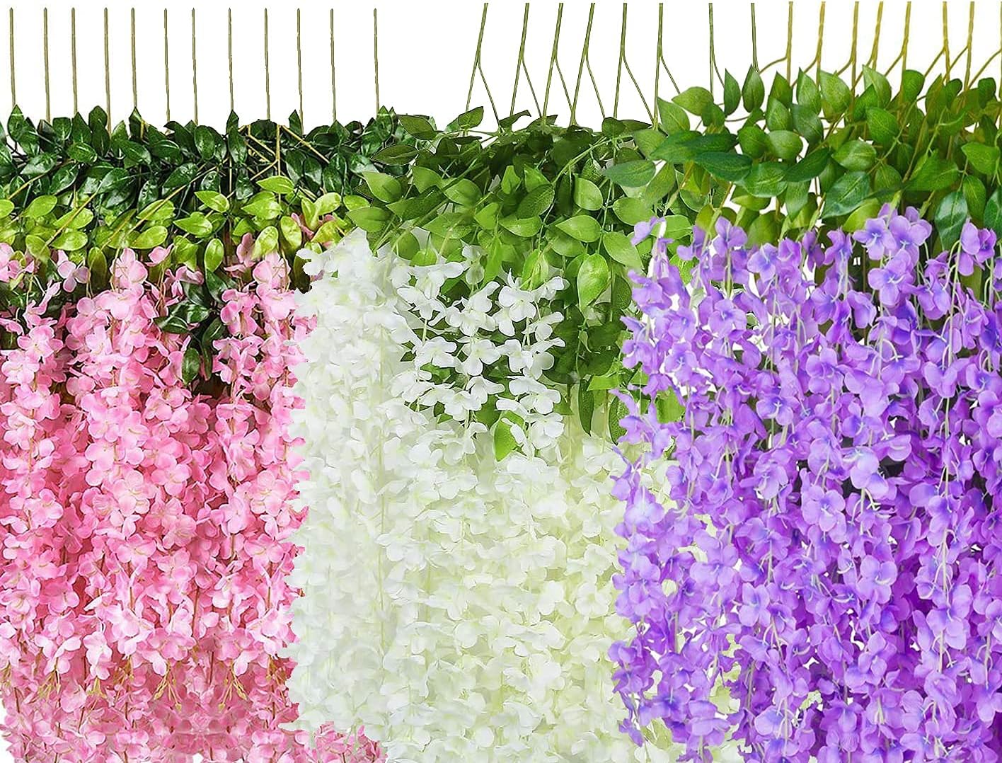 Buy HOME BUY 12 Pack Artificial Wisteria Vine Ratta Fake Wisteria ...