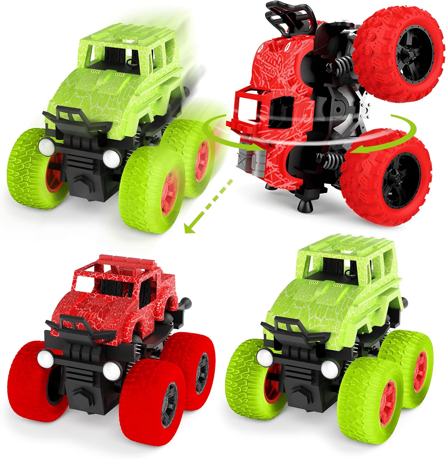 Amazon.com: Emobii 4x4 Power Trucks, Kids Truck Toys Bundle Pack (4 ...