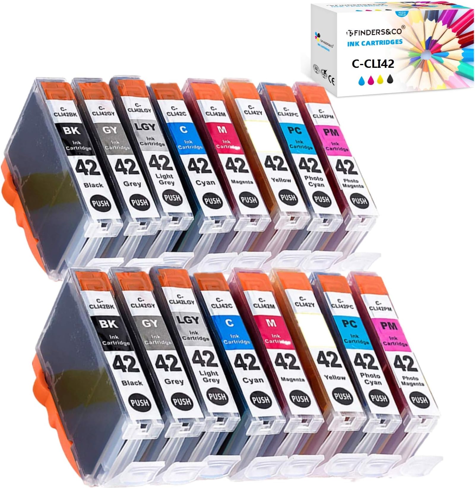 16-Pack Cli-42 Ink Cartridge Replacement for Canon Pixma Pro-100 Pro ...
