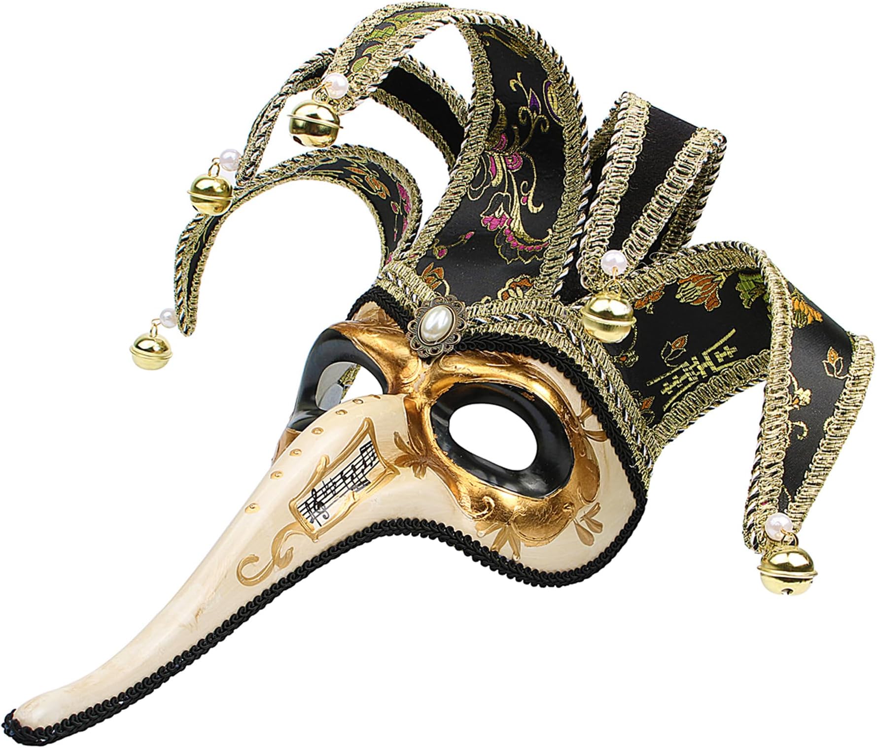 Amazon.com: Full Face Venetian Jester Mask Masquerade Green Hand ...
