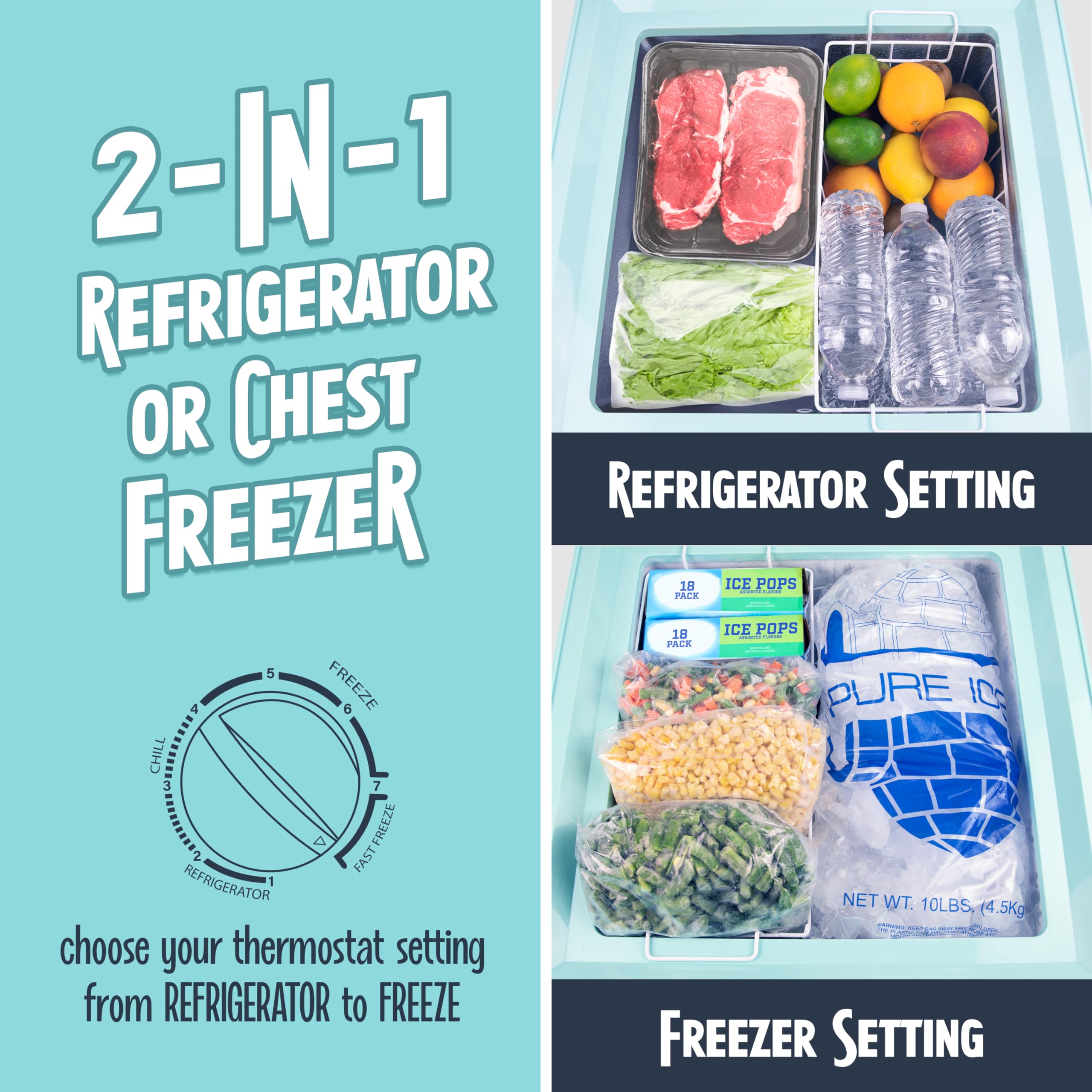 Snapklik.com : Nostalgia Classic Retro 3.5 Cu.Ft. Chest Freezer And ...