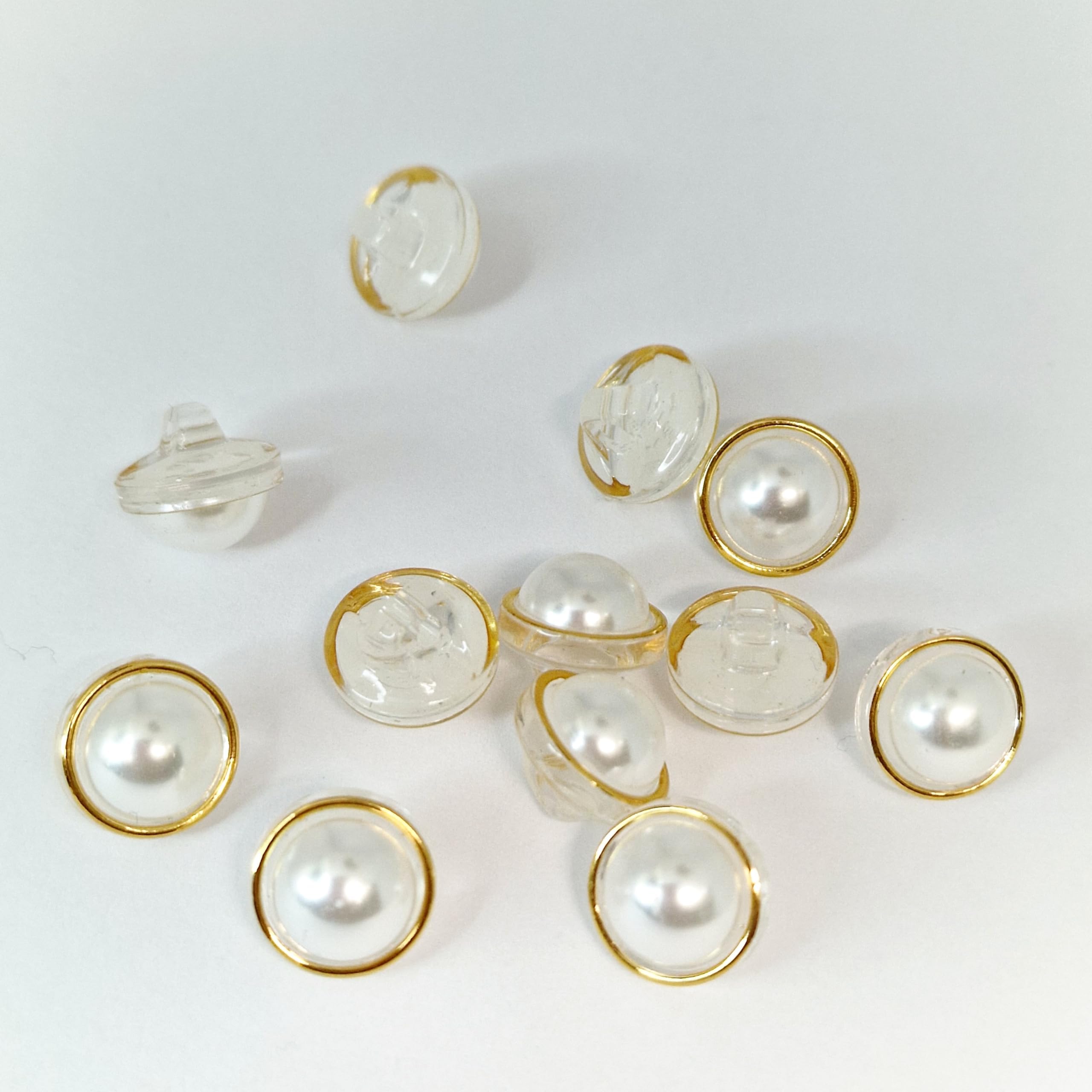 Zzcy Pack of 50 Shiny Gold Buttons Metal Half Round Blazer Button Alloy ...