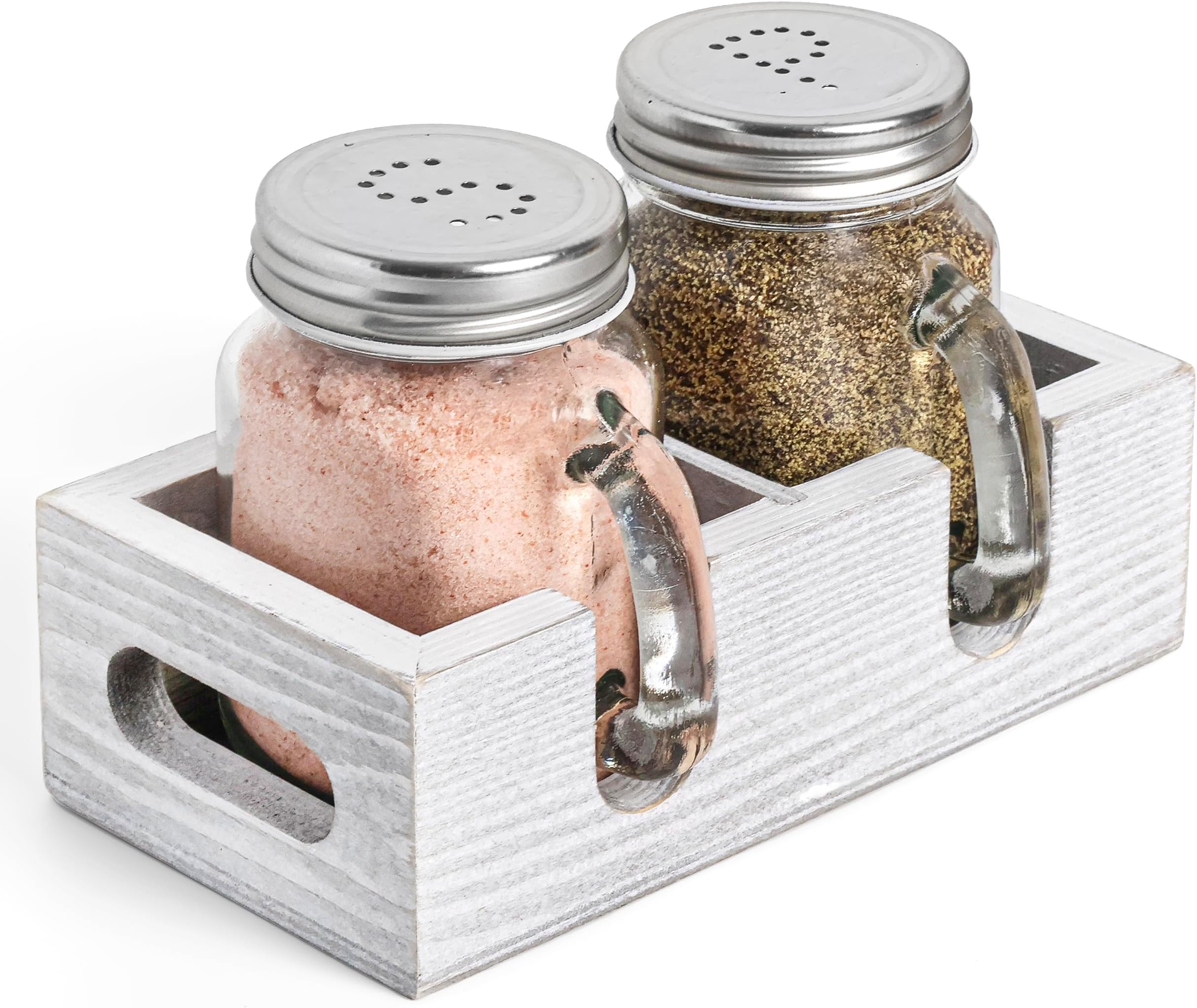 Amazon.com: Mason Jar Salt and Pepper Shakers - Glass Shaker Set with ...