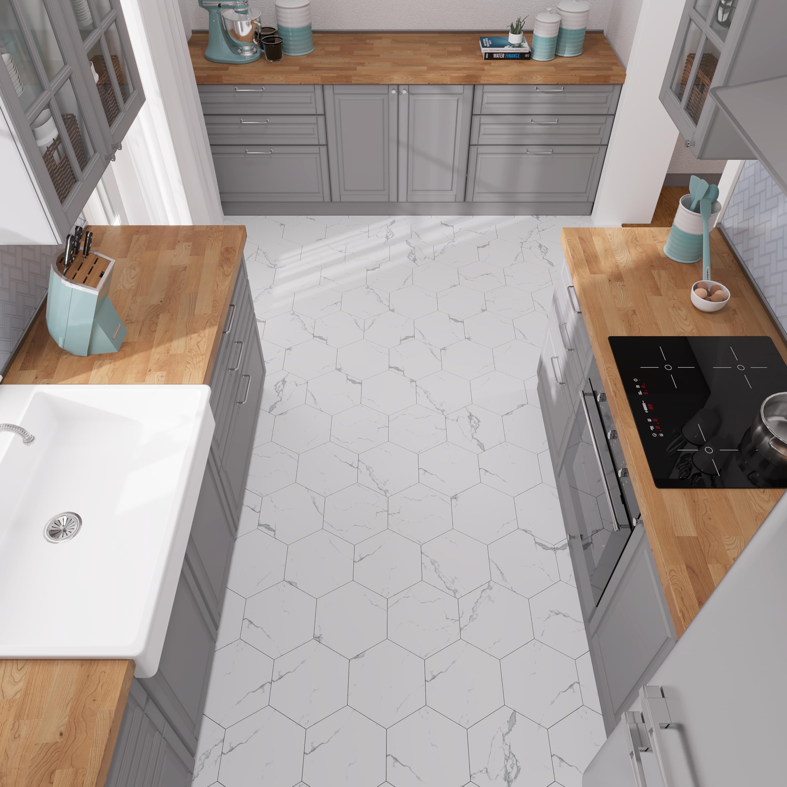Snapklik.com : BaseCore HEX Hexagon Vinyl Flooring Sample Variety Pack ...