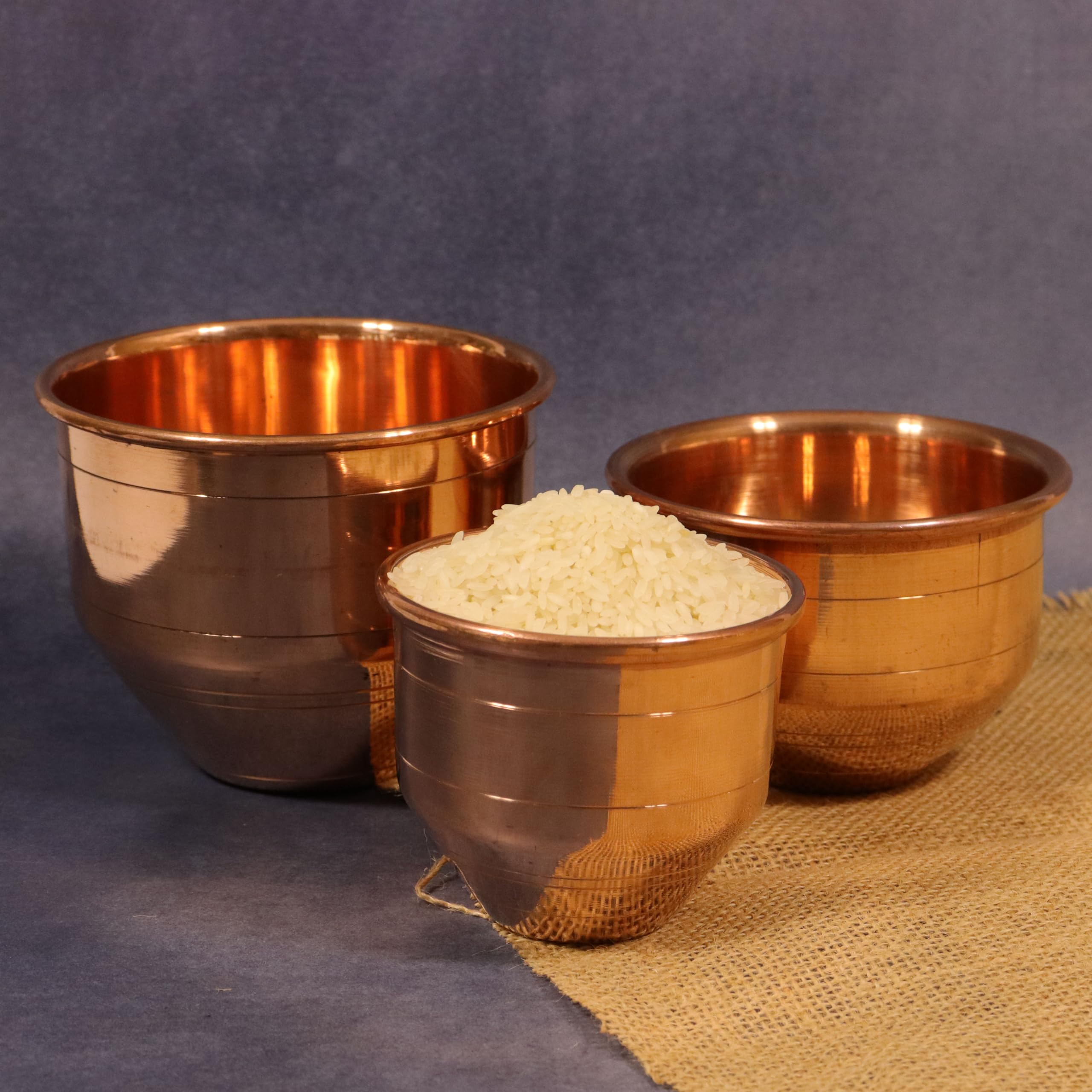 Buy Putrika Copper Marakkal Rice Measuring Pot Padi Uzhakku,Changazhi ...