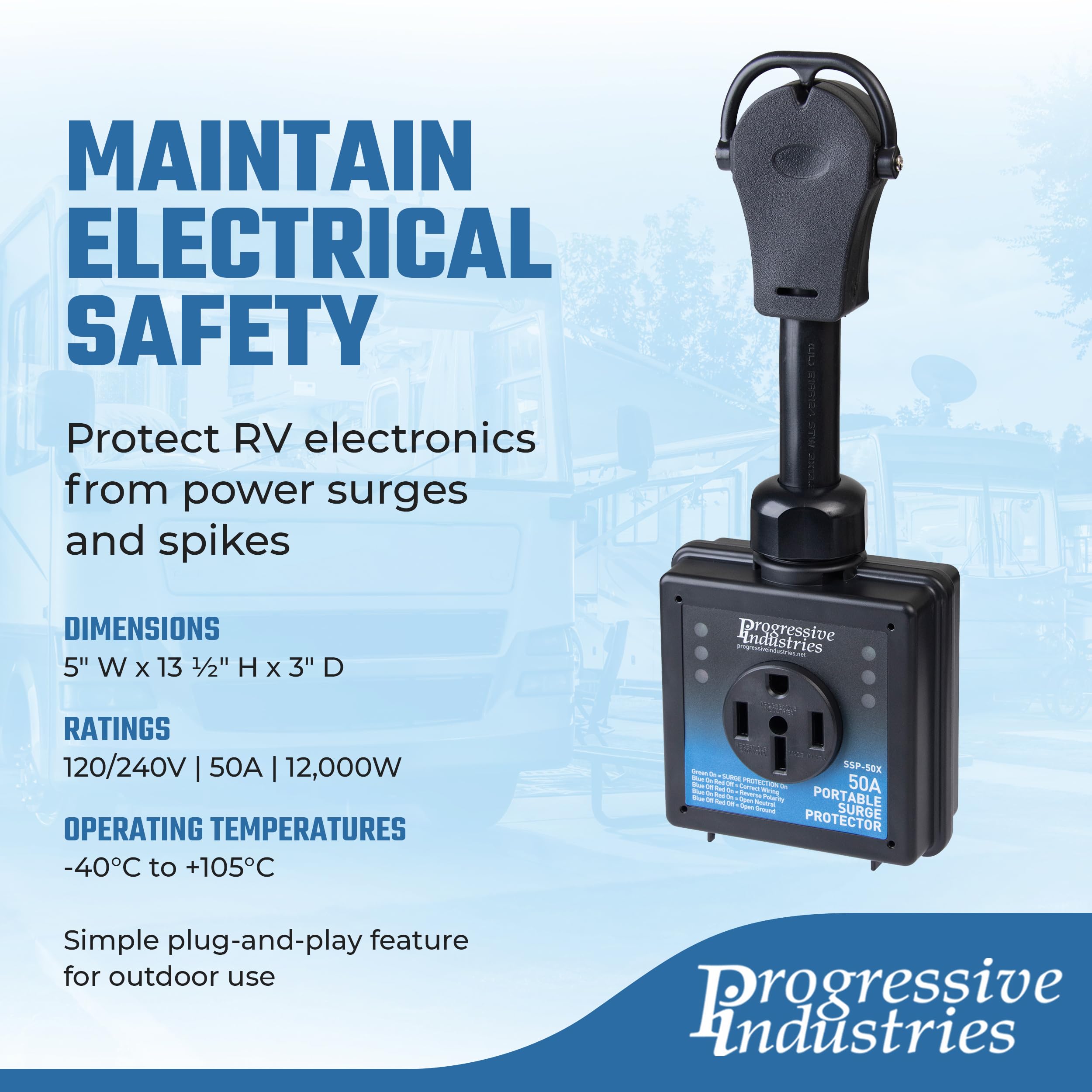 Snapklik.com : Progressive Industries 50 Amp Portable RV Smart Surge ...