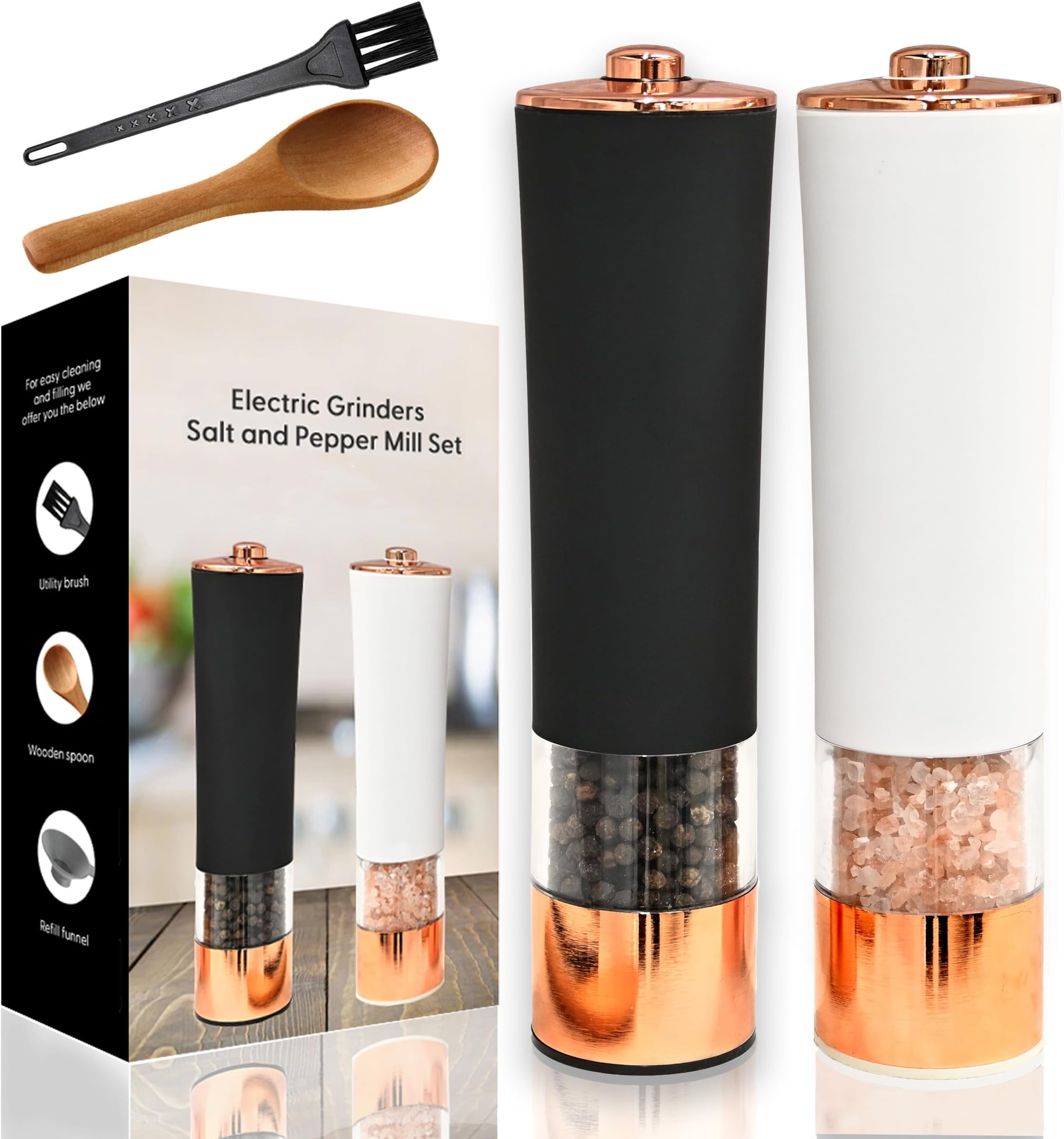 Amazon.com: Arcselong Electric Salt And Pepper Grinder Set With Type-C ...