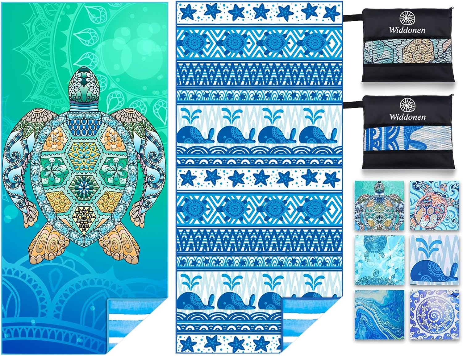 Amazon.com: 2 Pack Microfiber Lightweight Beach Towel Sand Free Quick ...