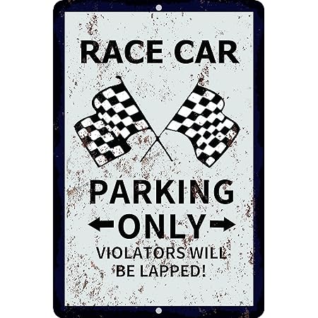 Amazon.com: Race Car Parking Only - Aluminum Sign Decor for Boys ...