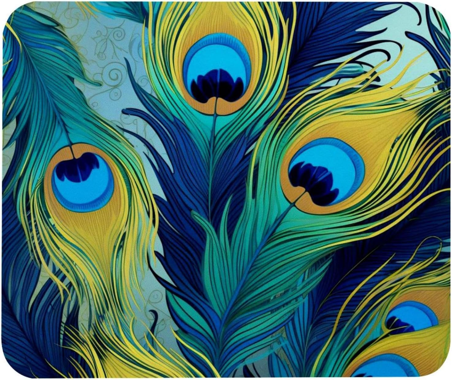 Amazon.com: Peacock Feathers Square Mouse Pad, Smooth Premium-Textured ...