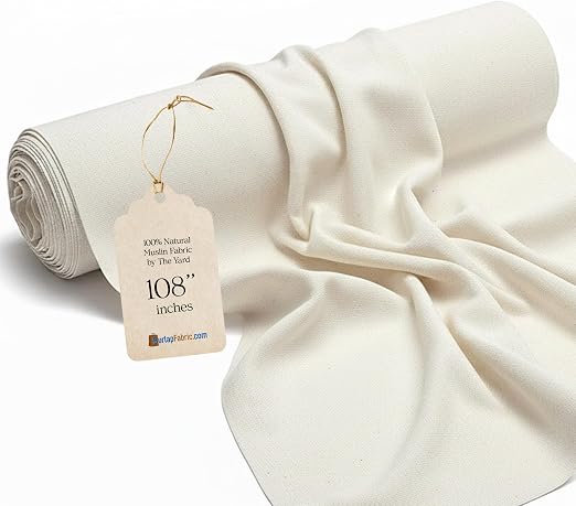 Amazon.com: 108" Wide Natural Muslin Cotton Fabric by The Yard ...