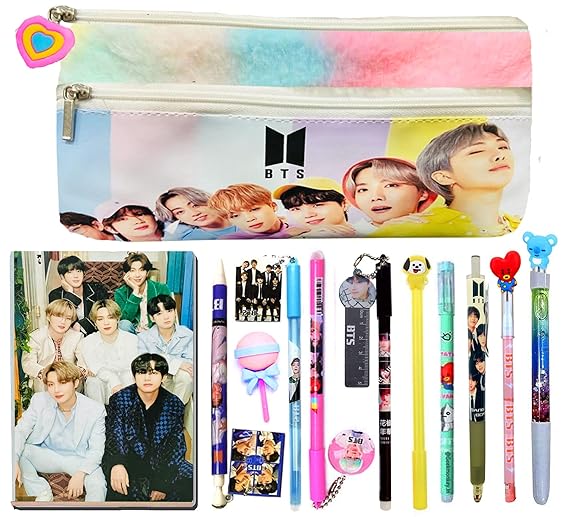 Buy KOBBET® 12pcs BTS Stationery Gift Set for Girls BTS Dual Pocket ...