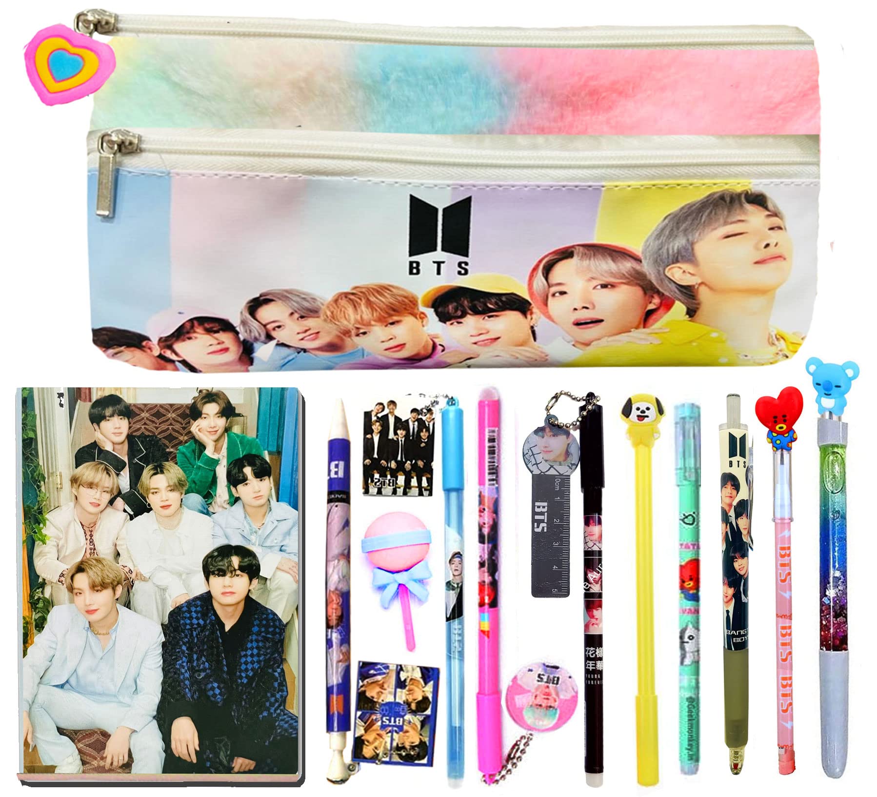 KOBBET® BTS Stationery Pencil Pouch with All BTS Pens Pencils, BTS ...