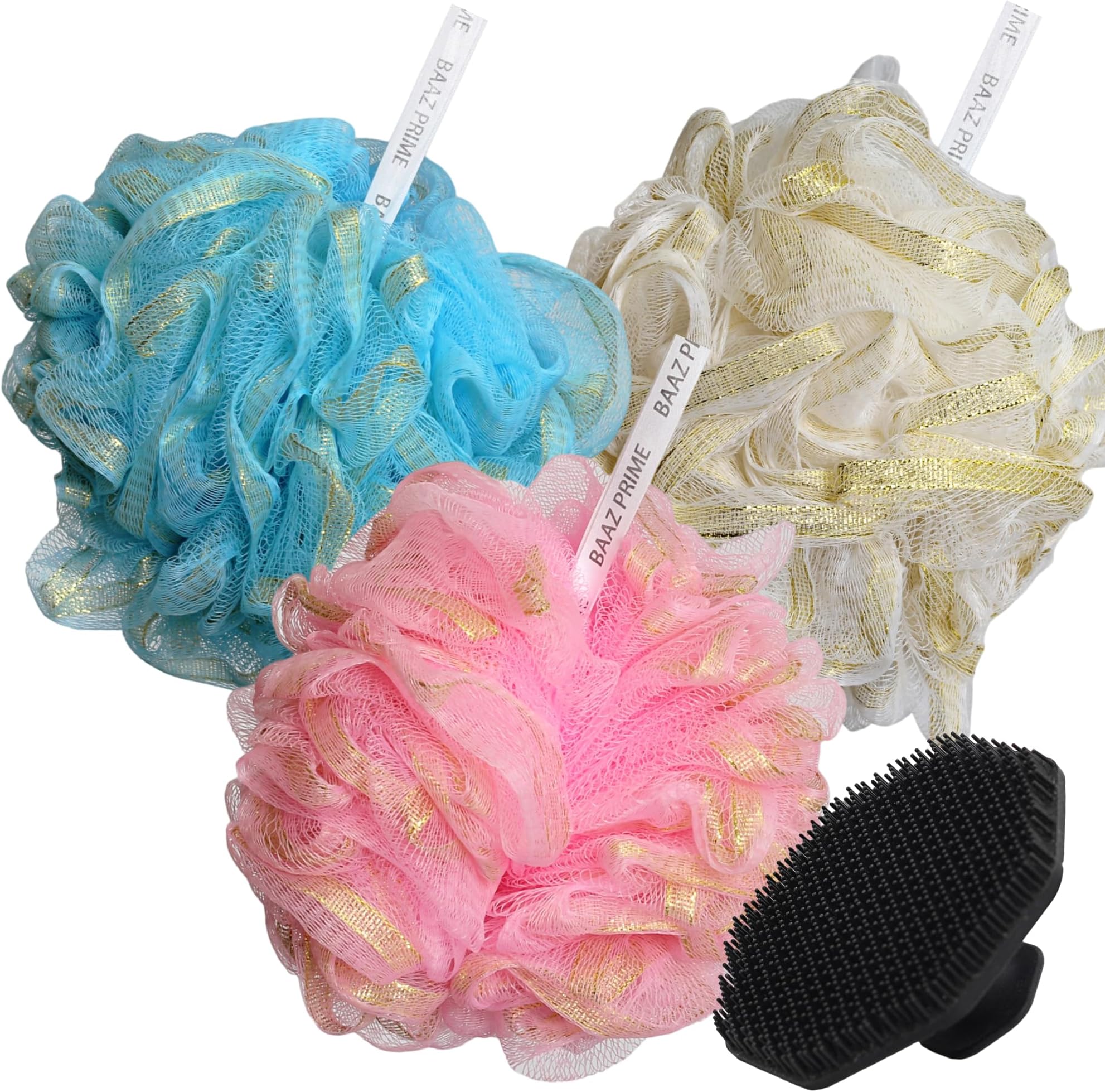 Amazon.com: Fishent Bath Loofah Sponge, 3 Pack loofahs Exfoliating Body ...