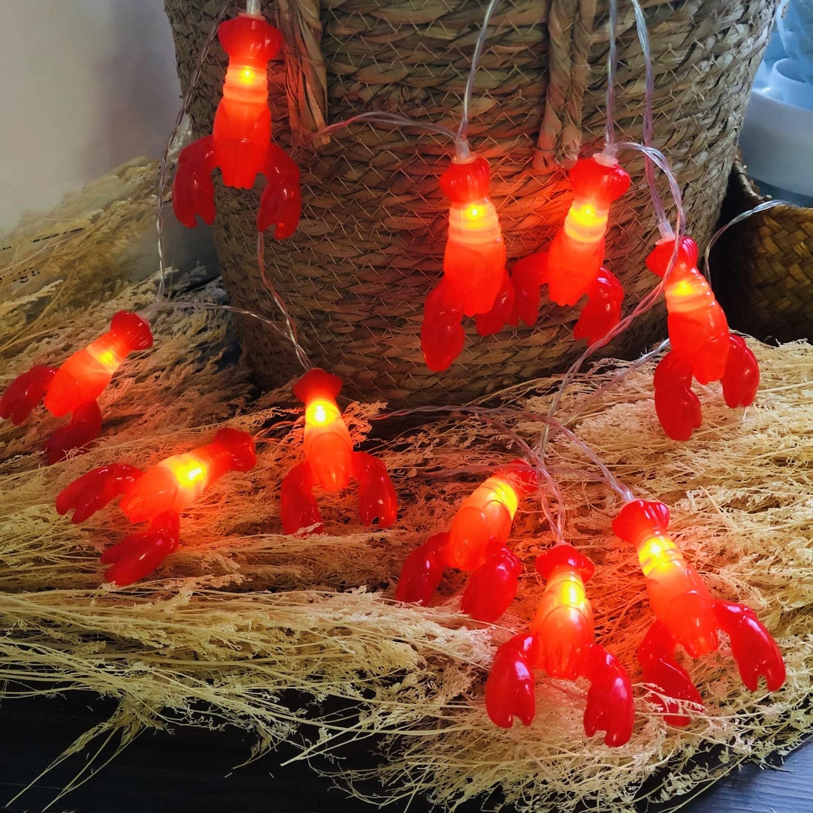 Amazon.com: Lights4fun, Inc. Lobster String Lights Battery Operated 10 ...