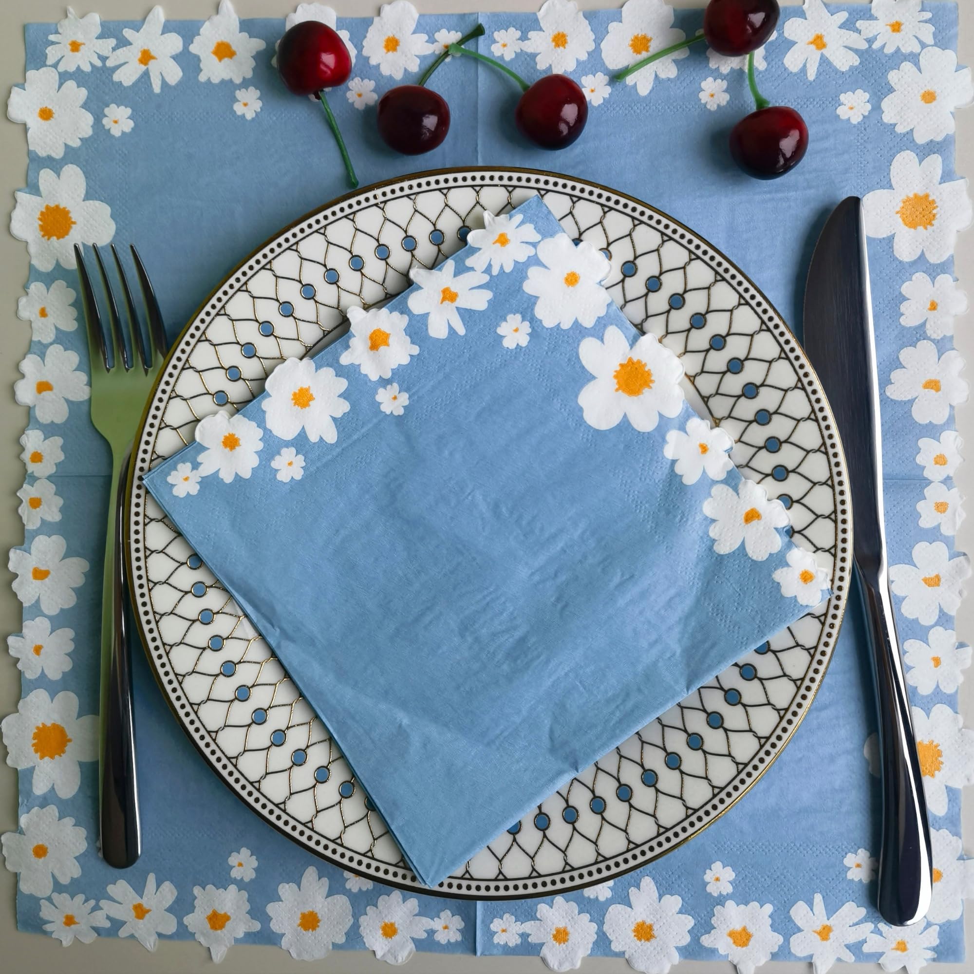 Amazon.com | BESALILY Floral Decorative Paper Napkins 20-Count ...