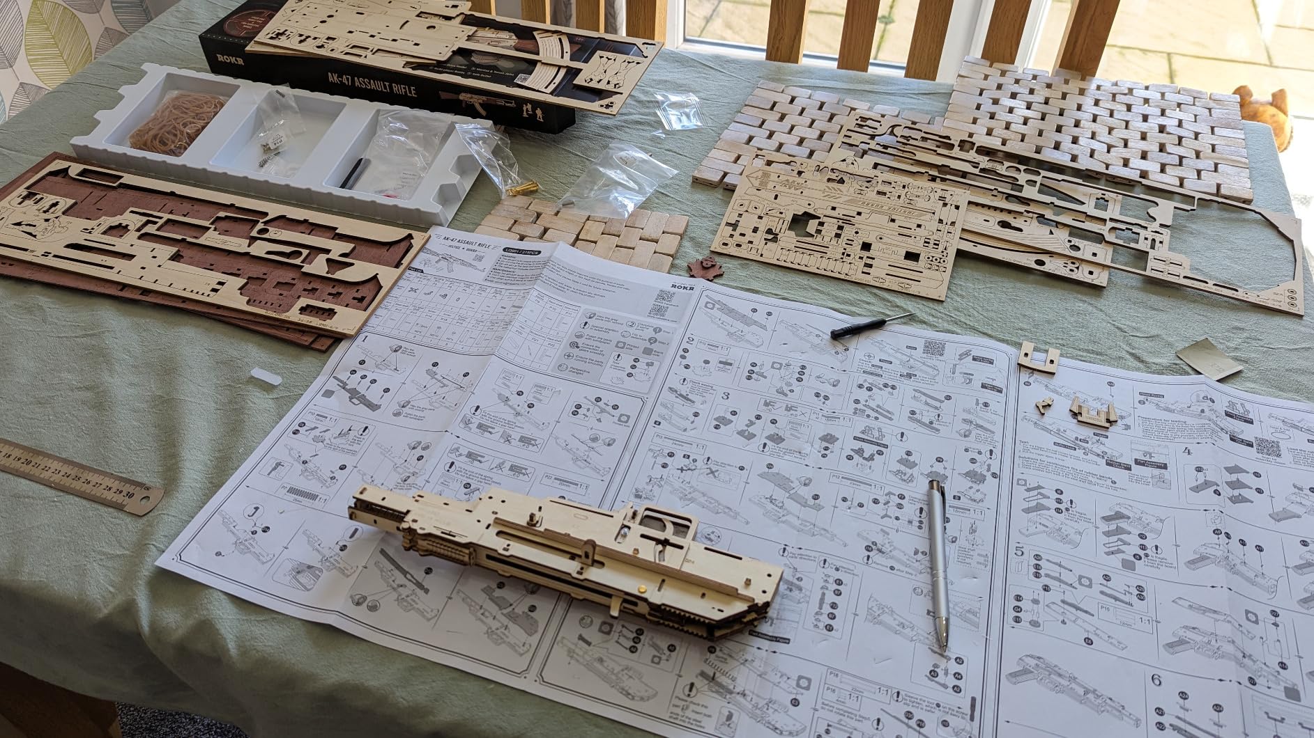 ROBOTIME 3D Wooden Puzzle Toy Rifle, Model Kits with Rubber Bands for ...