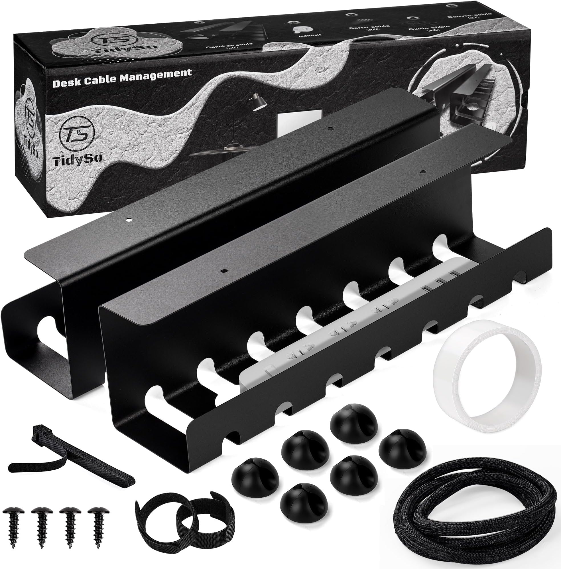TidySo Passe câbles Bureau Support Gestion Management Chemin des câbles ...
