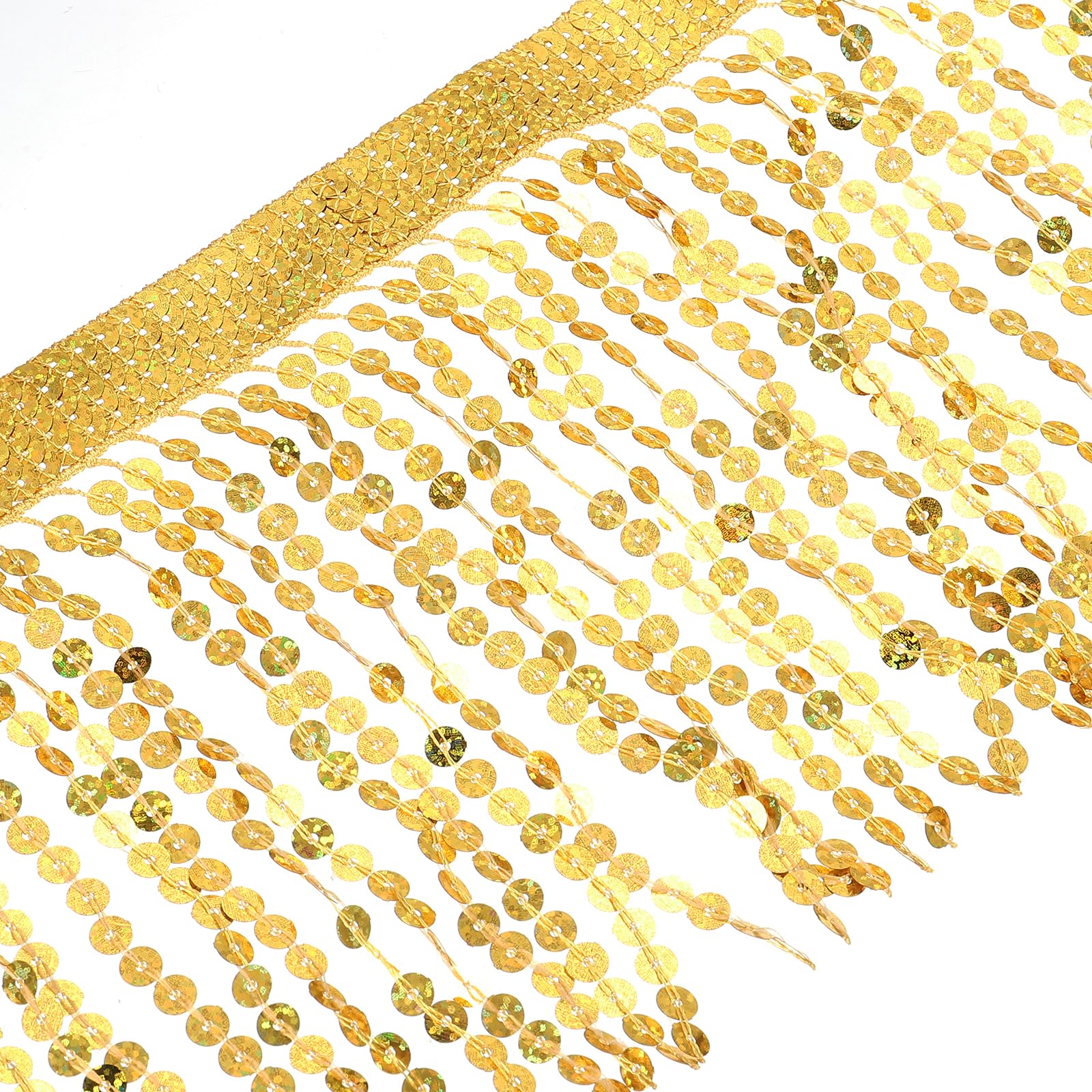 Gold Coins 7 Yards/Lot 12Inch Encryption Sequins Lace Fringe Trim 30cm ...