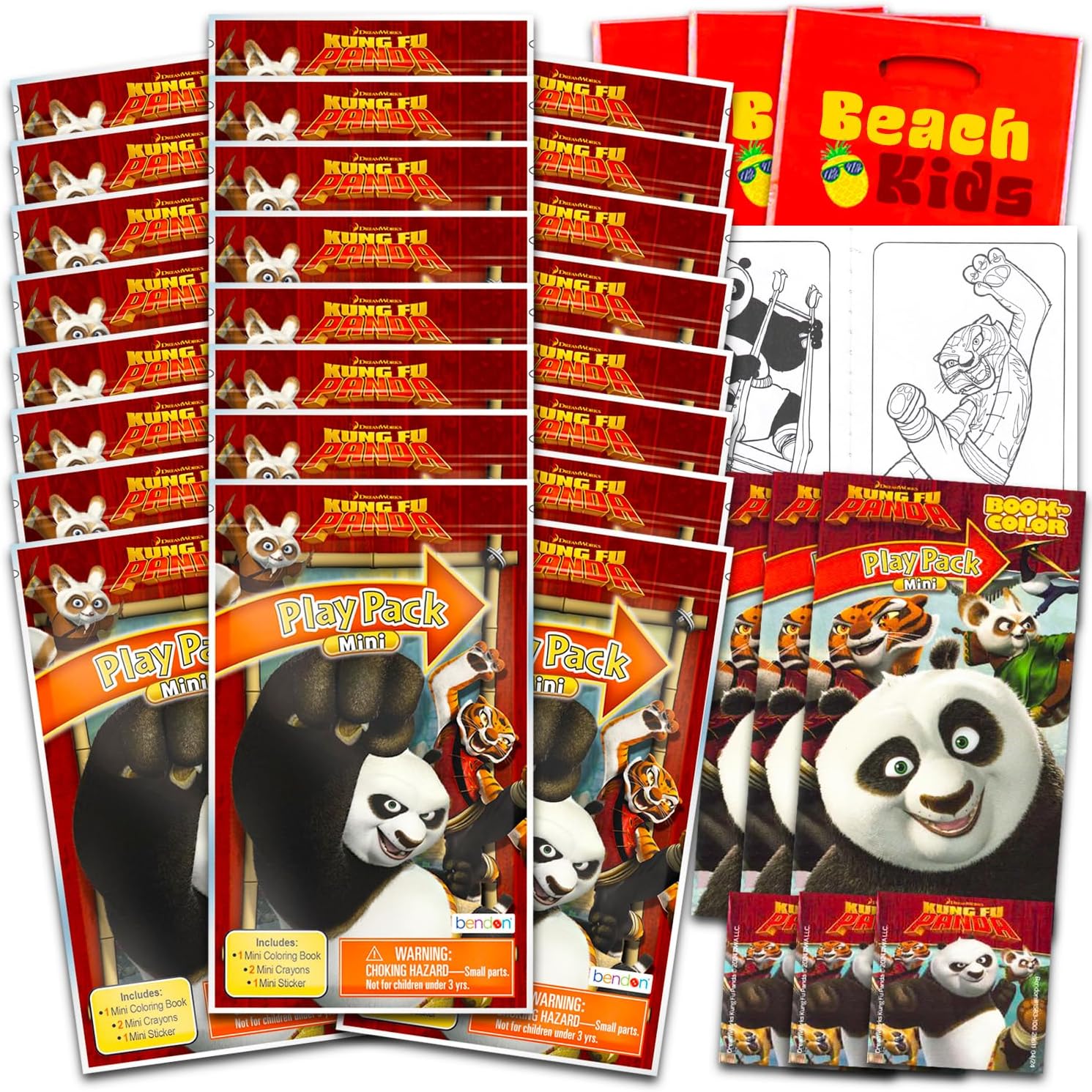 Amazon.com: Dreamworks Kung Fu Panda Mini Party Favors Set - Bundle ...