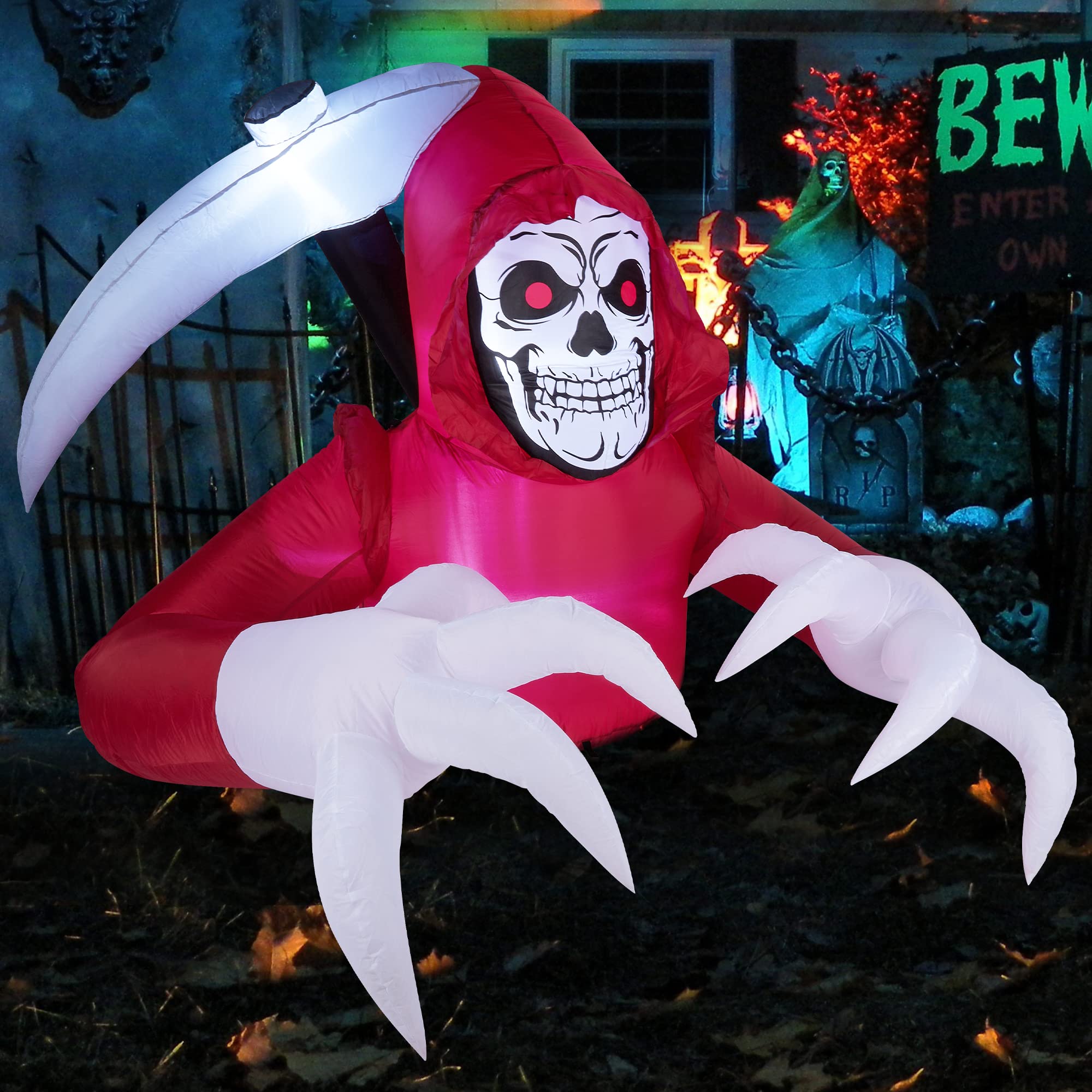 Home Accents Holiday 7 Ft Animated Led Inferno Reaper at Lola Giles blog