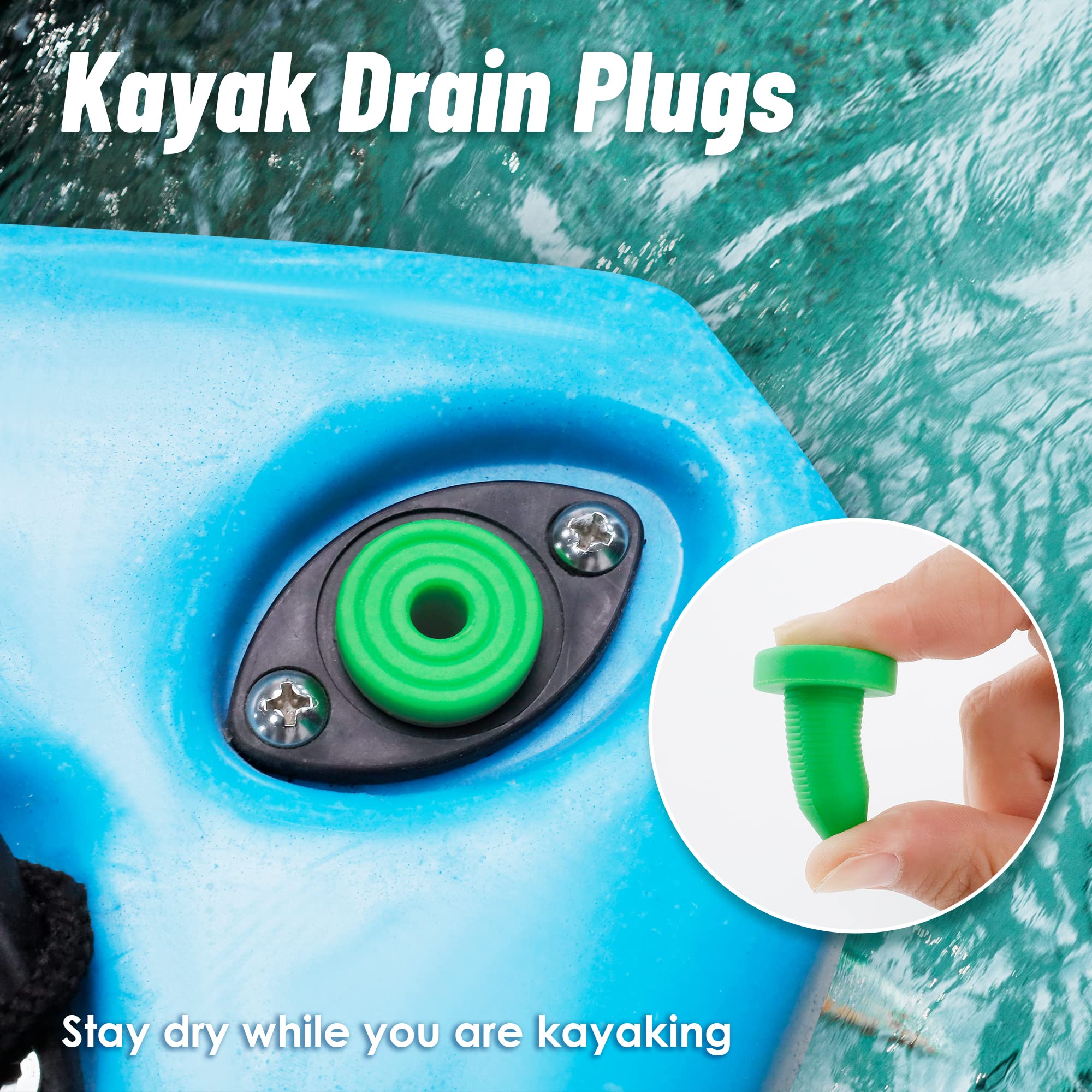 Snapklik.com : 12 Pieces Kayak Scupper Plugs Kit TPE Scupper Plugs ...