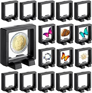Amazon.com: Harloon 30 Pcs 3D Floating Frame Display Holder Stands Coin Display Case 2.8 x 2.8 x ...