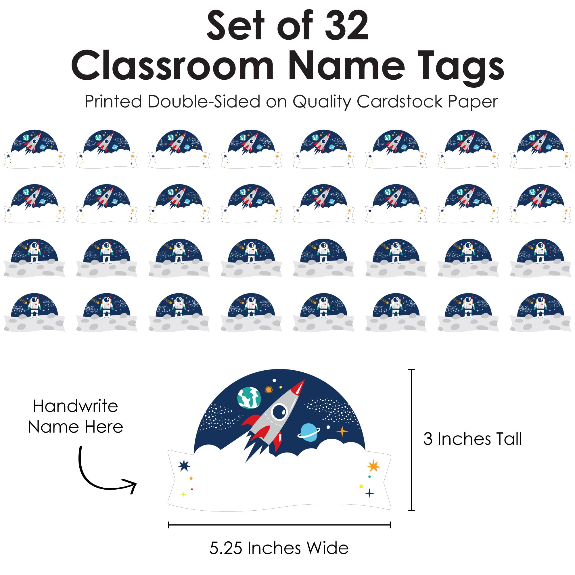 Snapklik.com : Big Dot Of Happiness Outer Space Galaxy Classroom Name ...