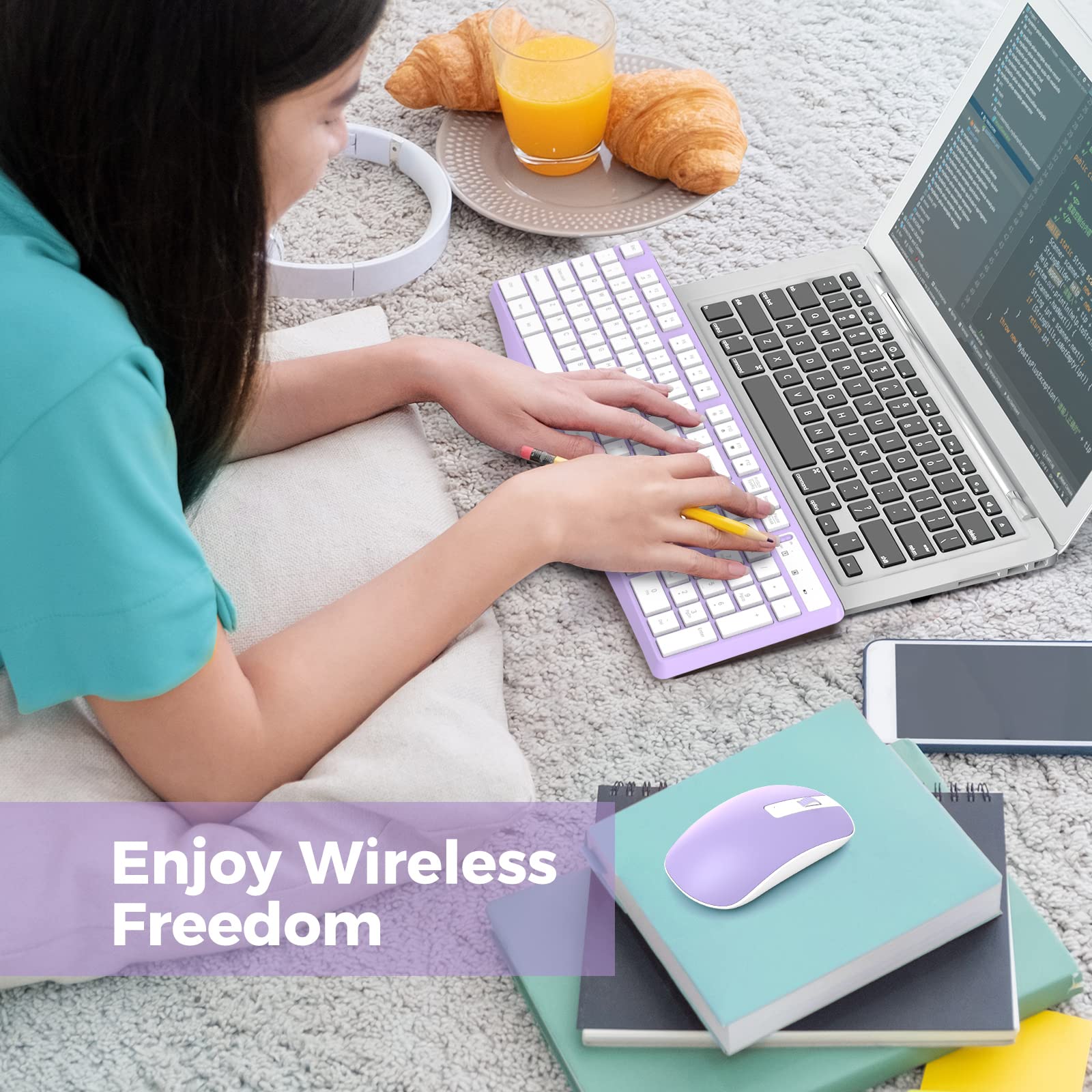 Wireless Keyboard And Mouse Combo Lovaky 2 4g Full Sized Ergonomic Keyboard