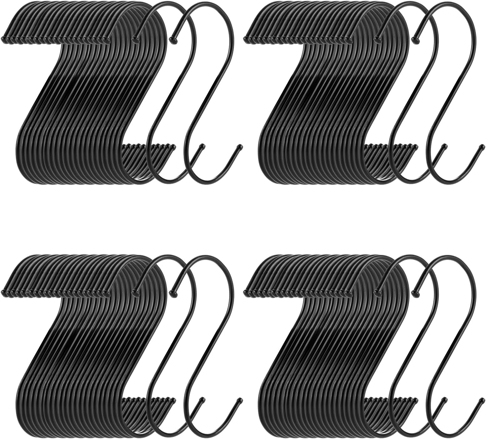 Amazon.com: AKOLAFE 100PCS 5” Black S Hooks for Hanging Heavy Duty ...
