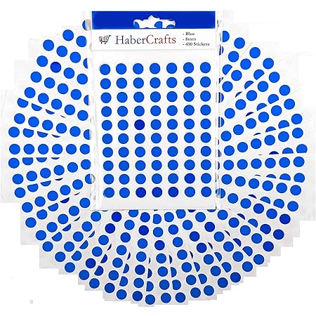 490 Blue 8mm Sticky Coloured Dots Easy Peel Self Adhesive Colour Coding ...