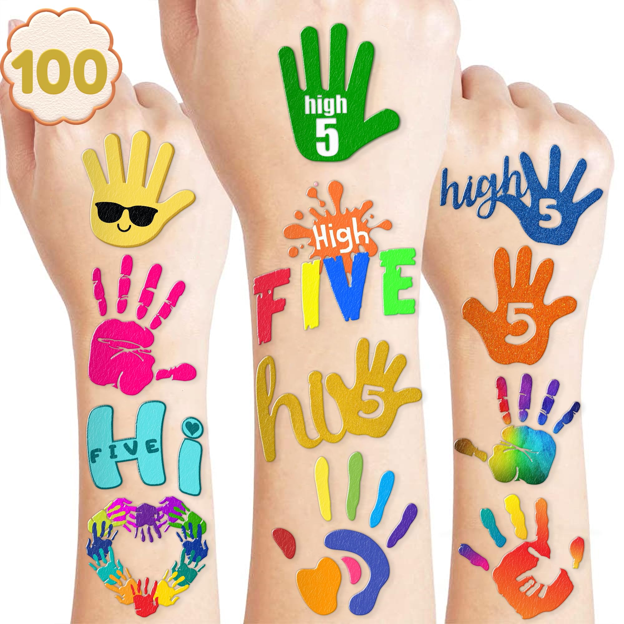 Amazon.com: Hi Five Temporary Tattoos Five 5th Birthday Party ...
