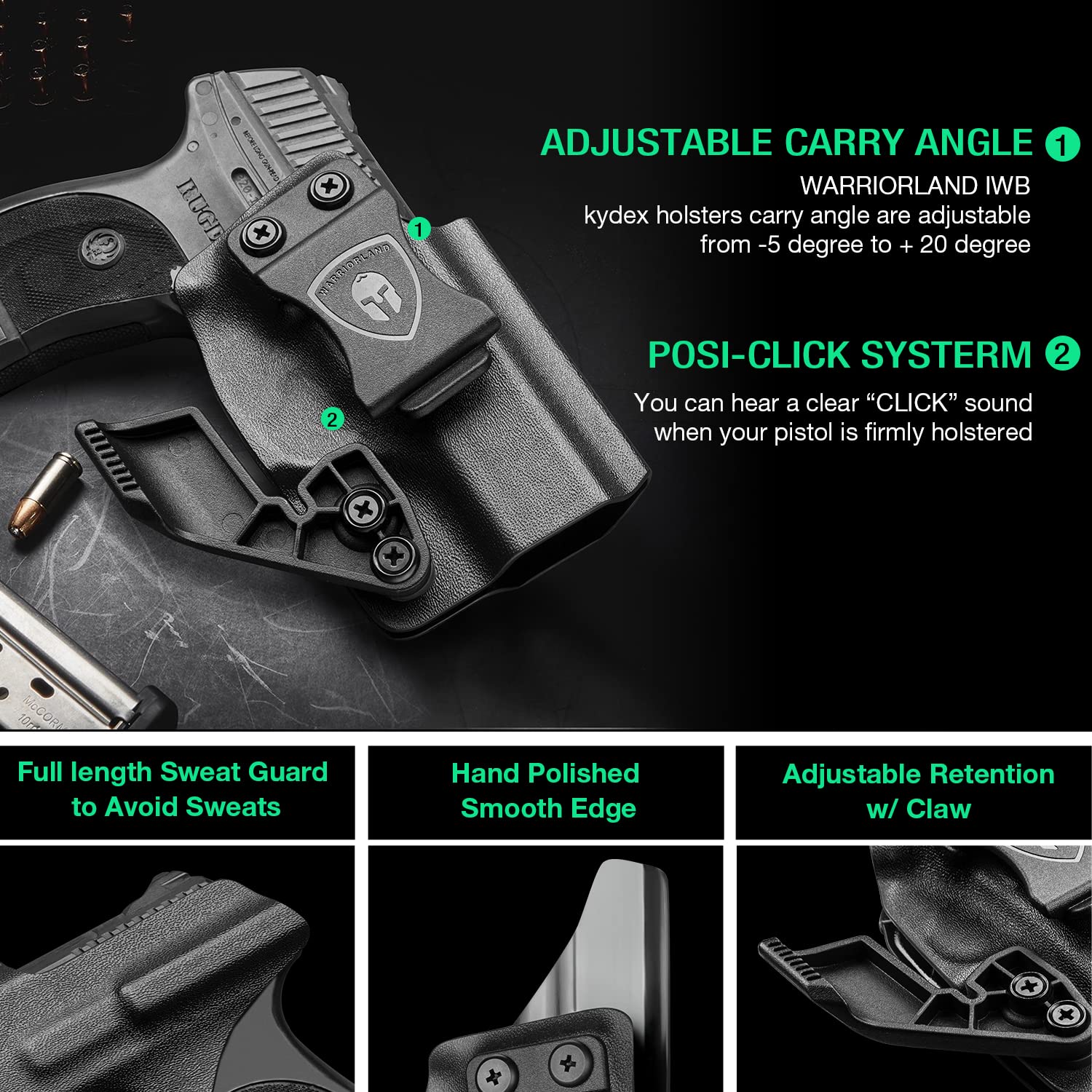 Snapklik.com : Ruger LC9 Holster, IWB Kydex w/Claw & Red Dot Ready ...