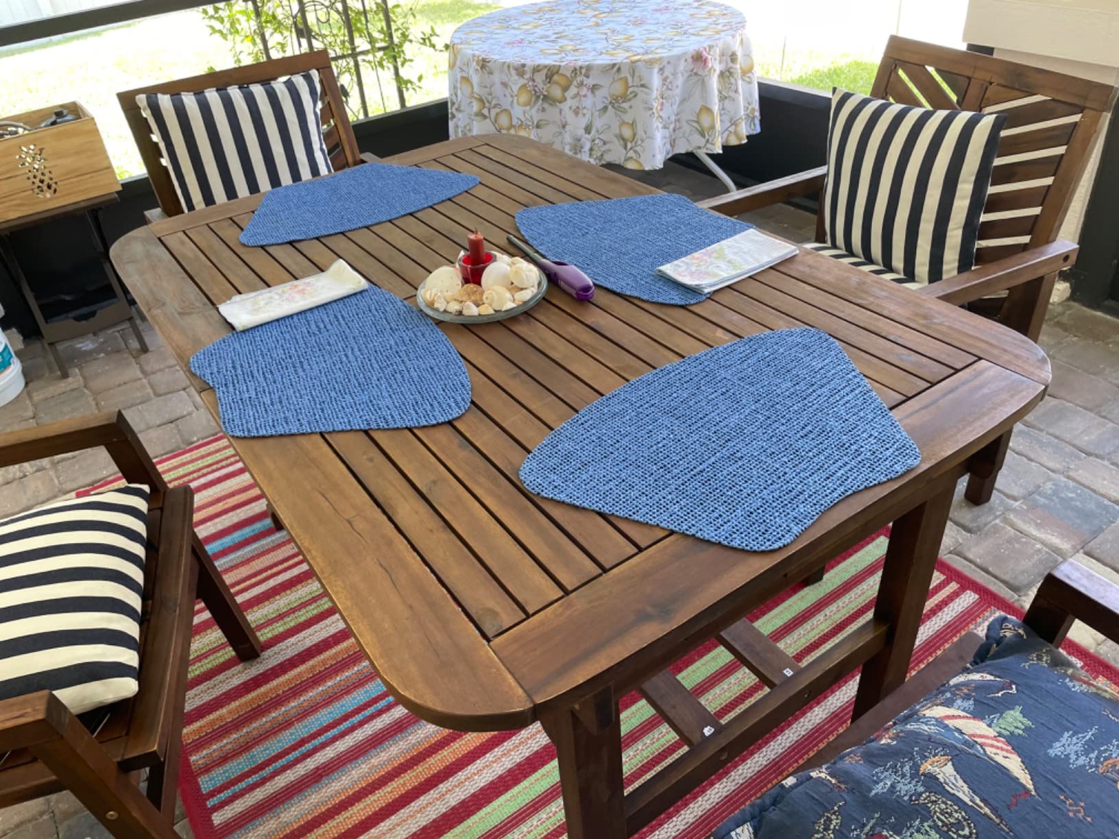 $28/mo - Finance Walker Edison 4 Person Outdoor Wood Chevron Patio ...