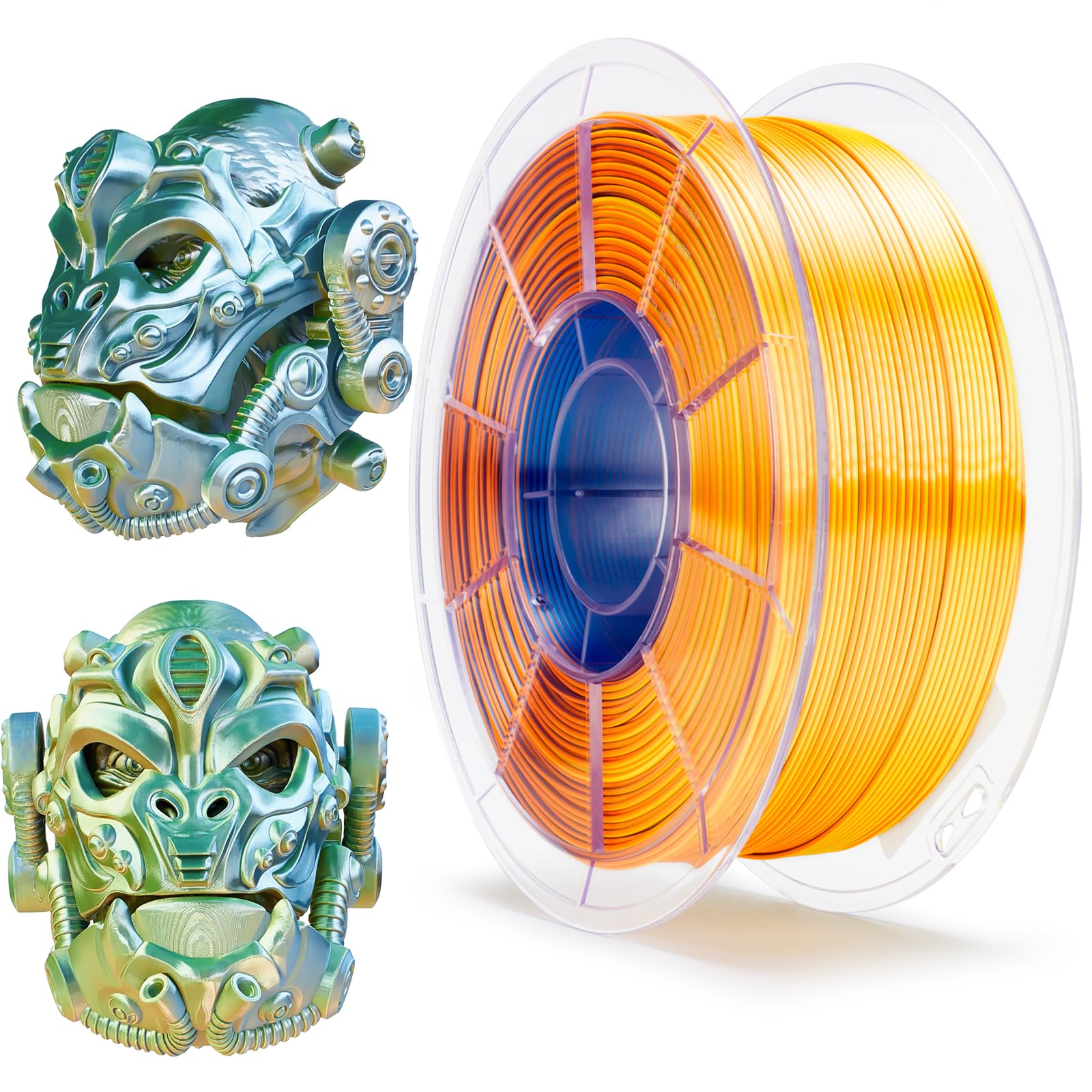 ZIRO Silk Multicolor PLA Filament 1.75mm, Silky Tri-Colors 3-in-1 3D ...