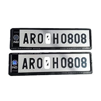 IND Fancy Car Aluminium Number Plates with Plastic Frame with buyer's ...