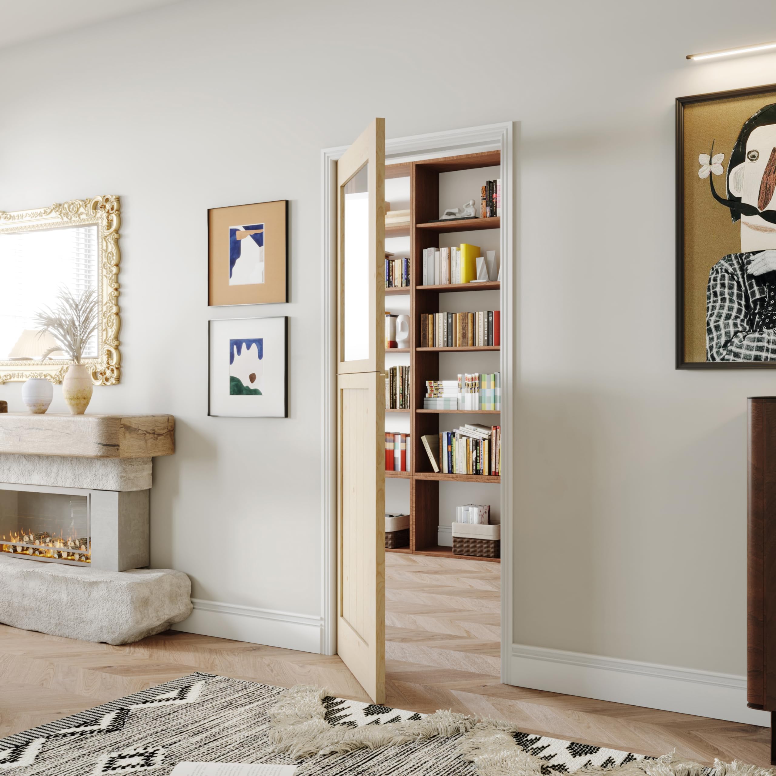 Amazon.com: Pantry Door Slab Solid Manufactured Wood Prefinished Glass ...