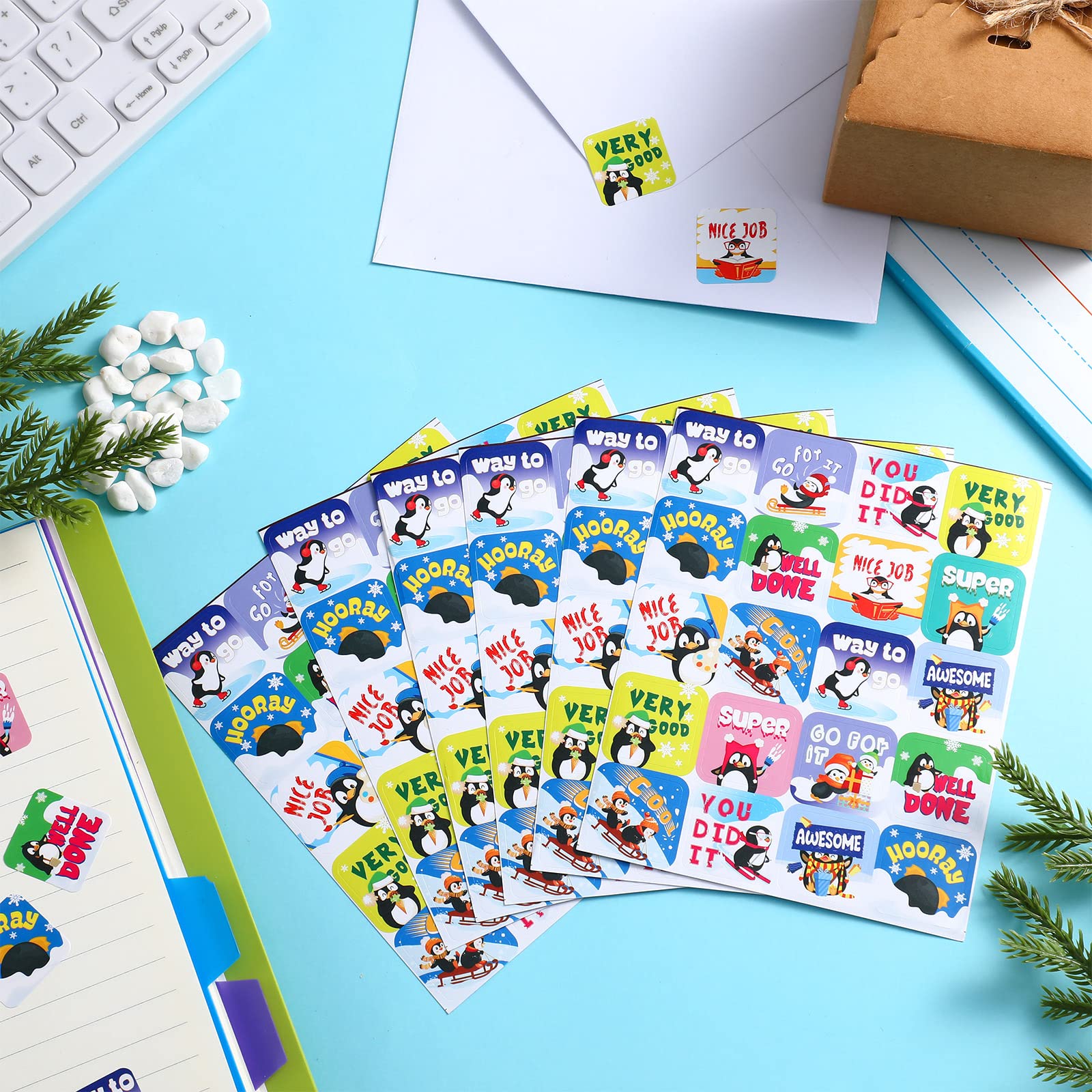 Snapklik.com : 500 Pcs Penguin Motivational Stickers For Kids Cute ...