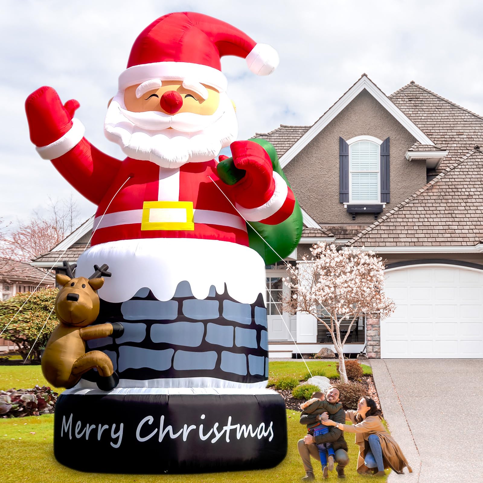 Amazon.com: 33FT Giant Inflatable Christmas Santa Claus Decoration ...