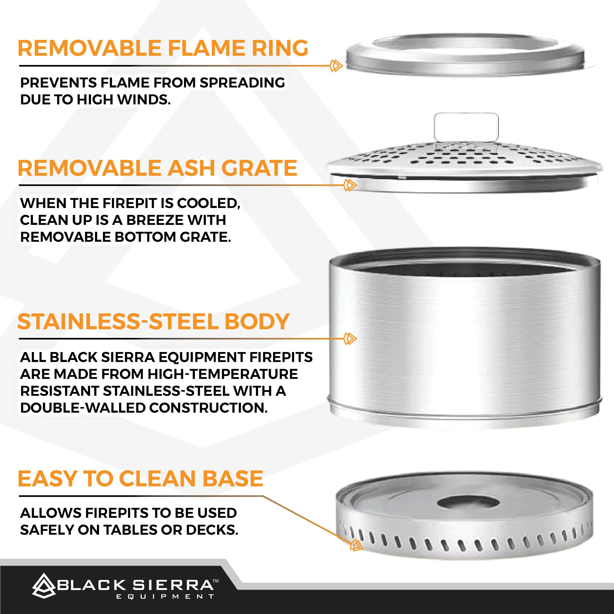 Snapklik.com : Black Sierra Smokeless 19" Firepit, Outdoor Wood Burning ...