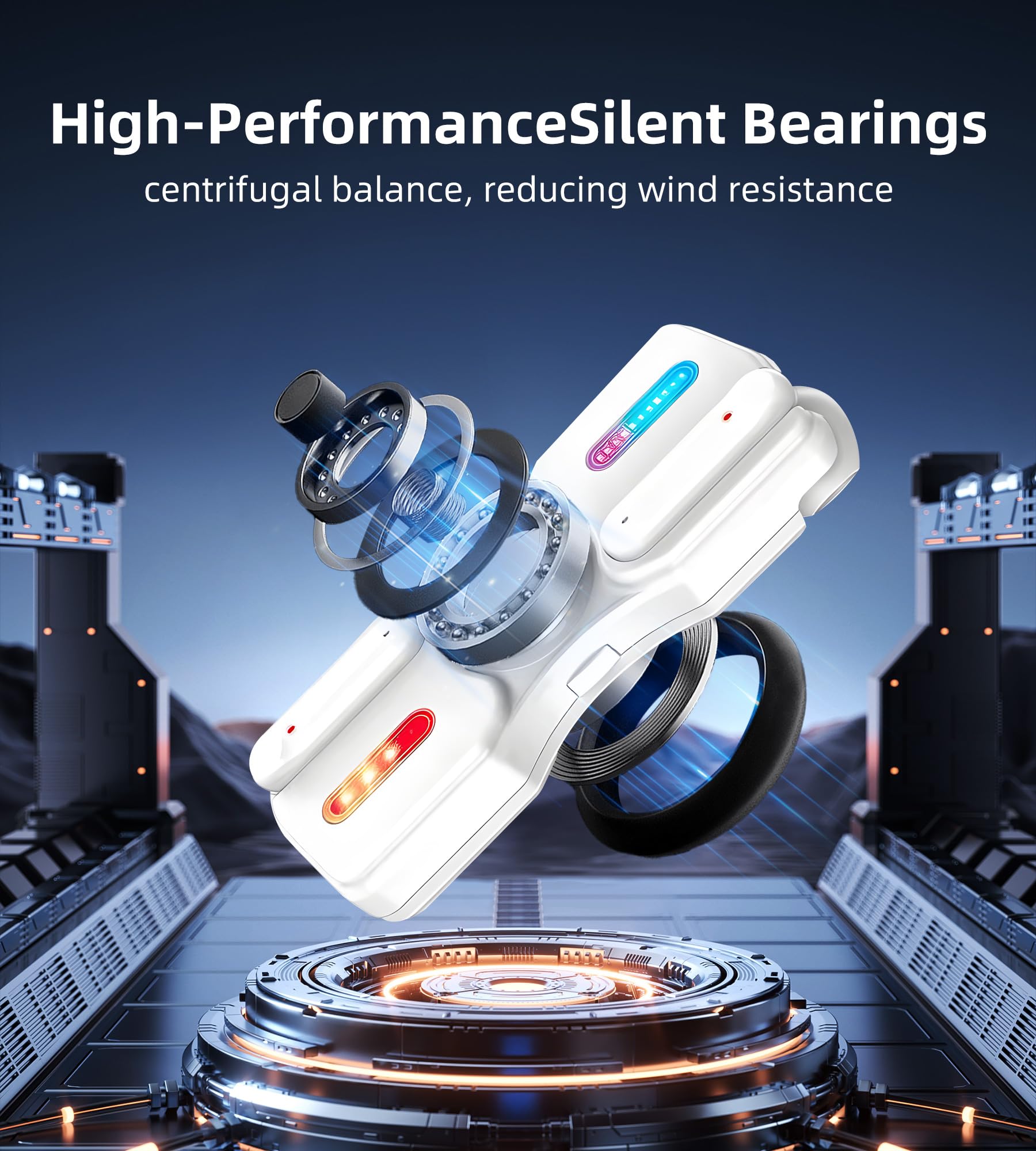 Snapklik.com : Light-Up Fidget Spinner Wireless Earbuds, Bluetooth 5.3 ...