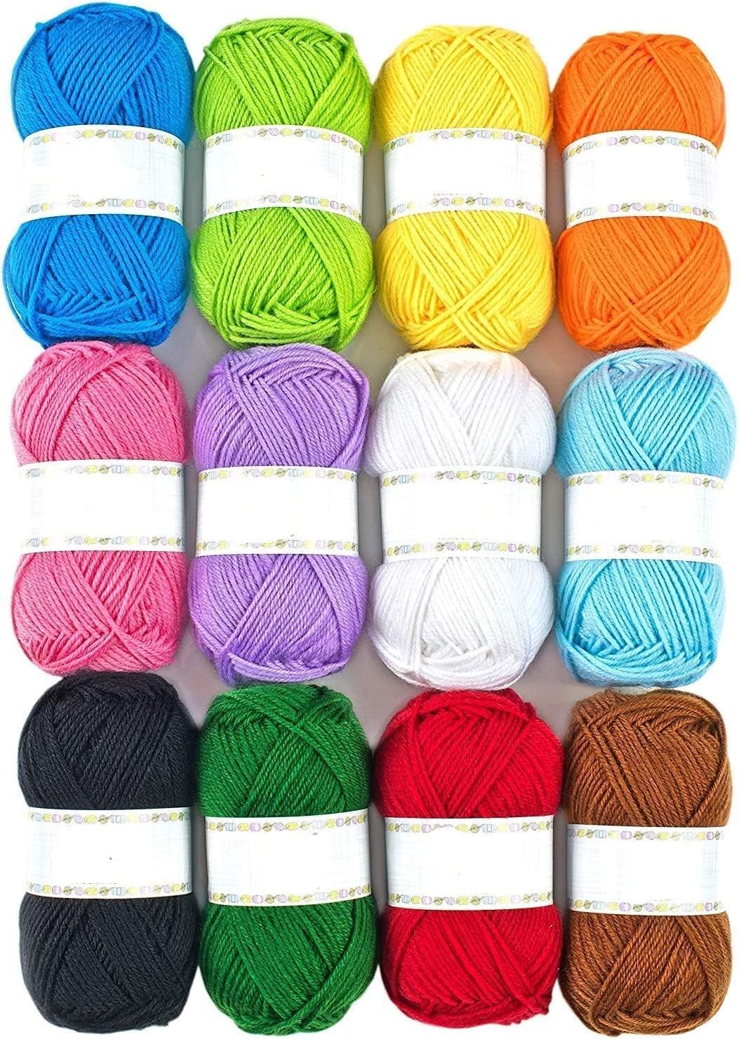 Amazon.com: 12X 50g Double Knitting Yarn 100% Acrylic Knitting Yarn ...