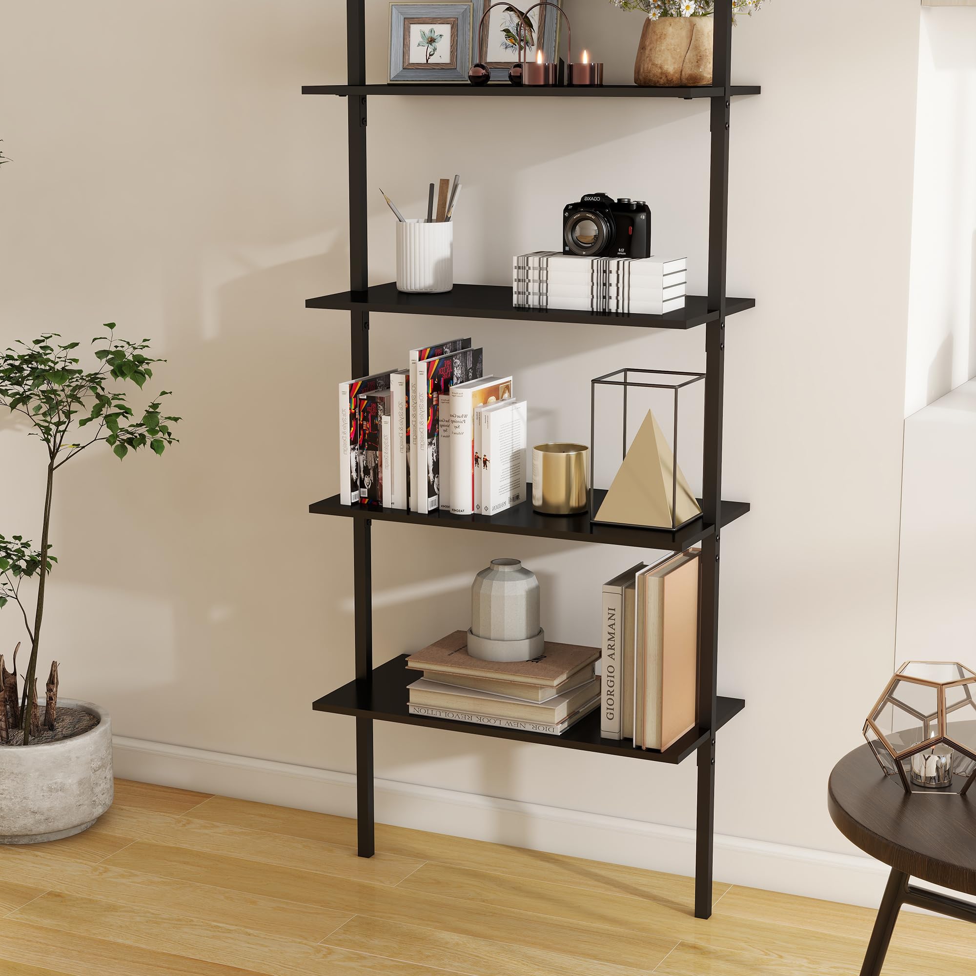 Snapklik.com : Panana 6 Tier Tall Modern Bookshelf, Industrial Ladder ...