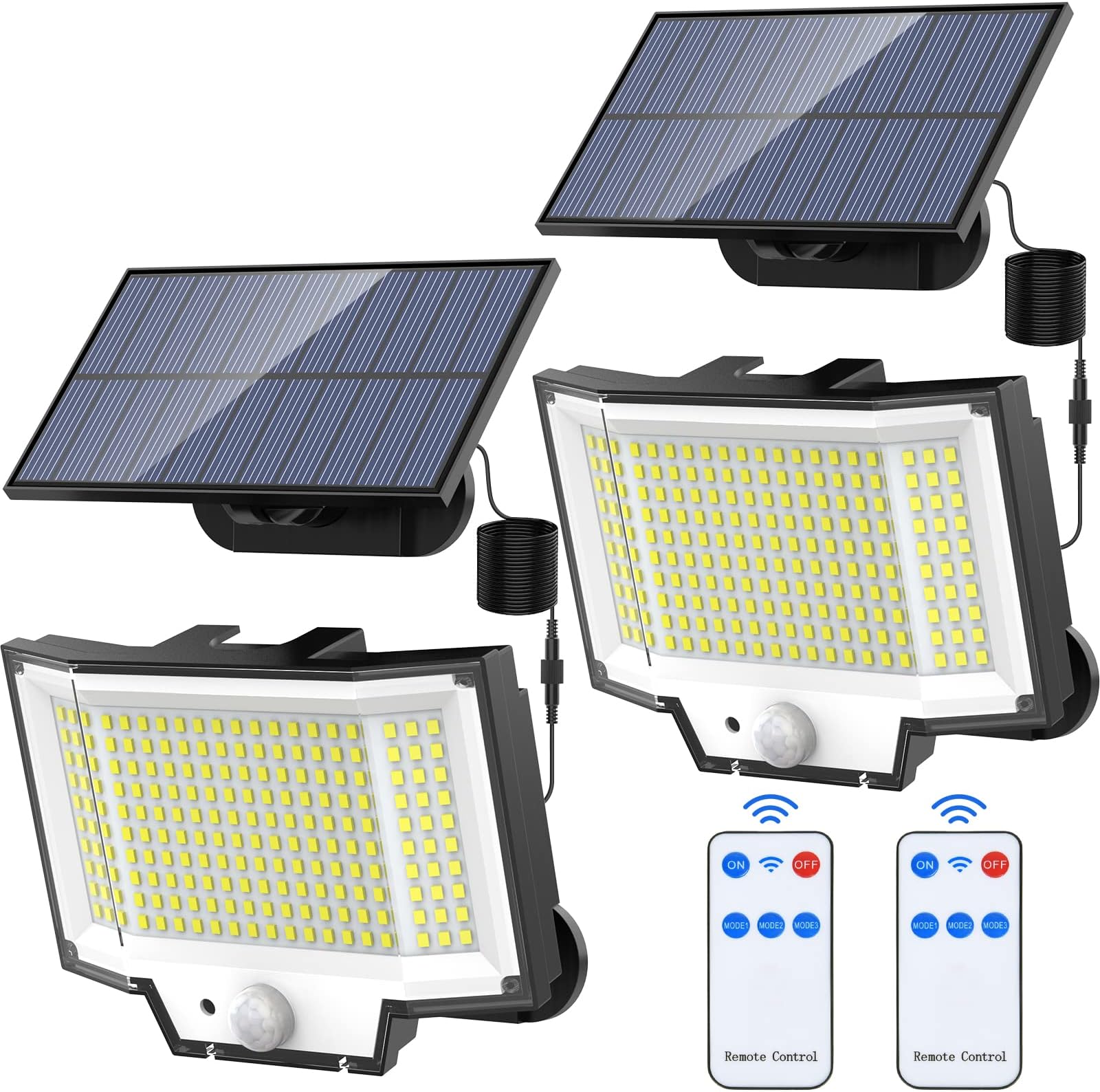 NACINIC Solar Security Lights Outdoor Motion Sensor, 200LED Solar ...