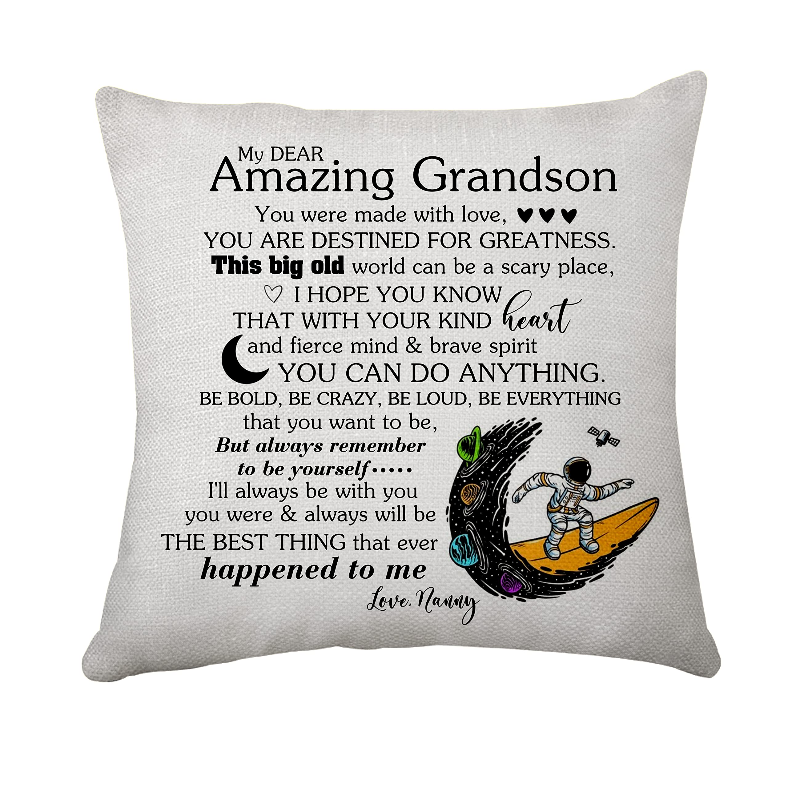 Hasodeo Grandson Gifts from Nanny Grandson Cushion Cover 45 x 45 Gifts ...