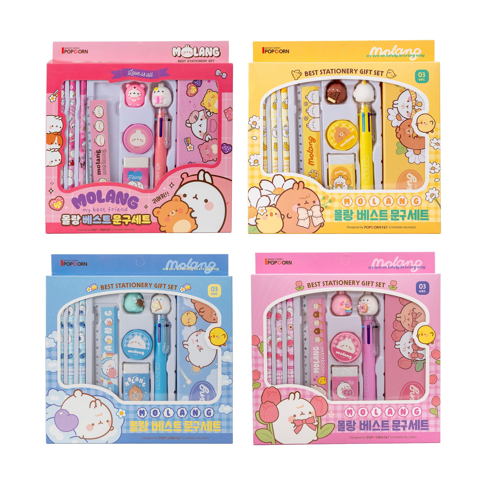 Snapklik.com : Molang Best School Stationery Set - Kawaii Korean Kit