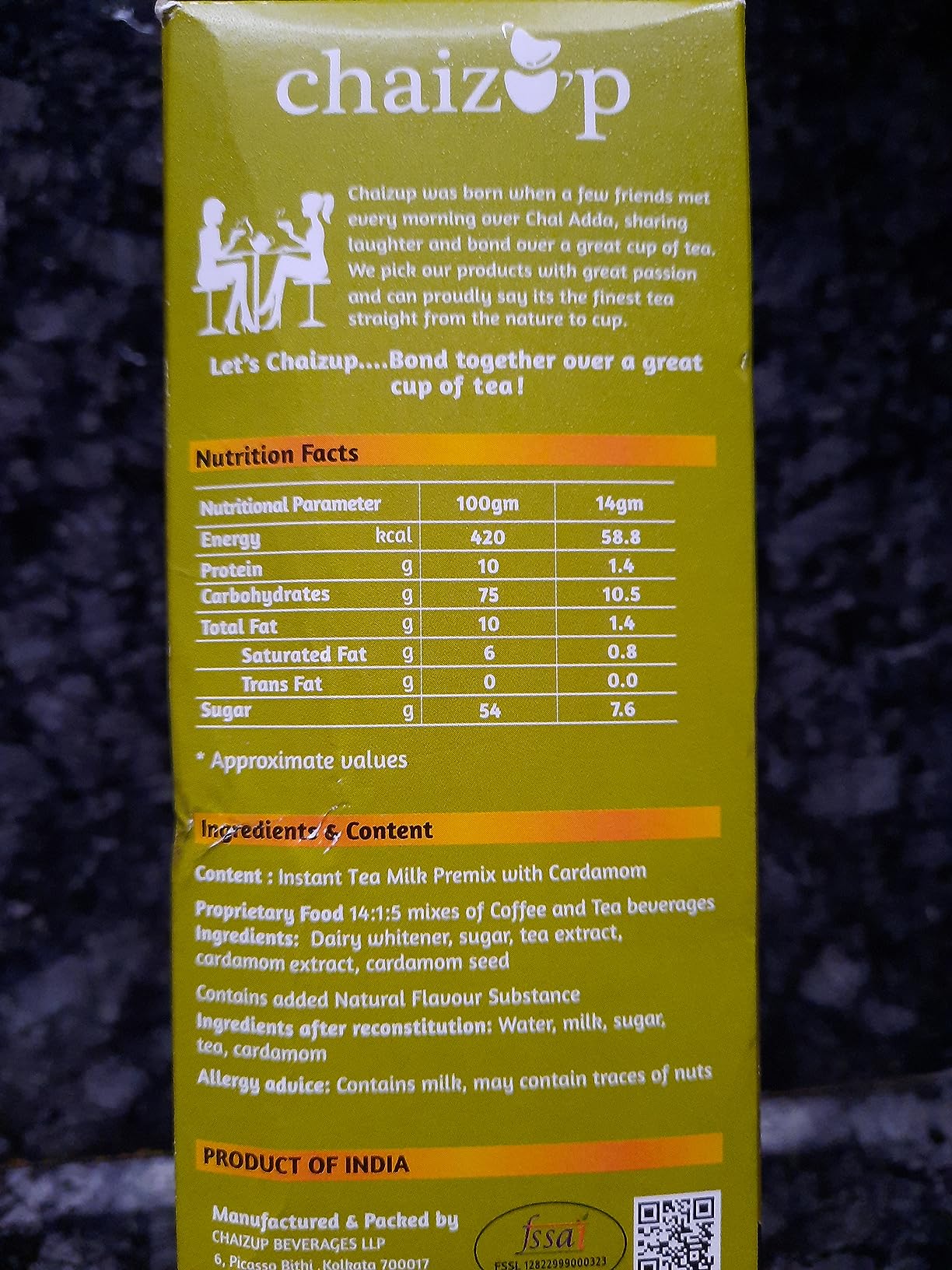 Chaizup Premium 1 Min Instant Cardamom Tea Premix - 10 Sachets ...